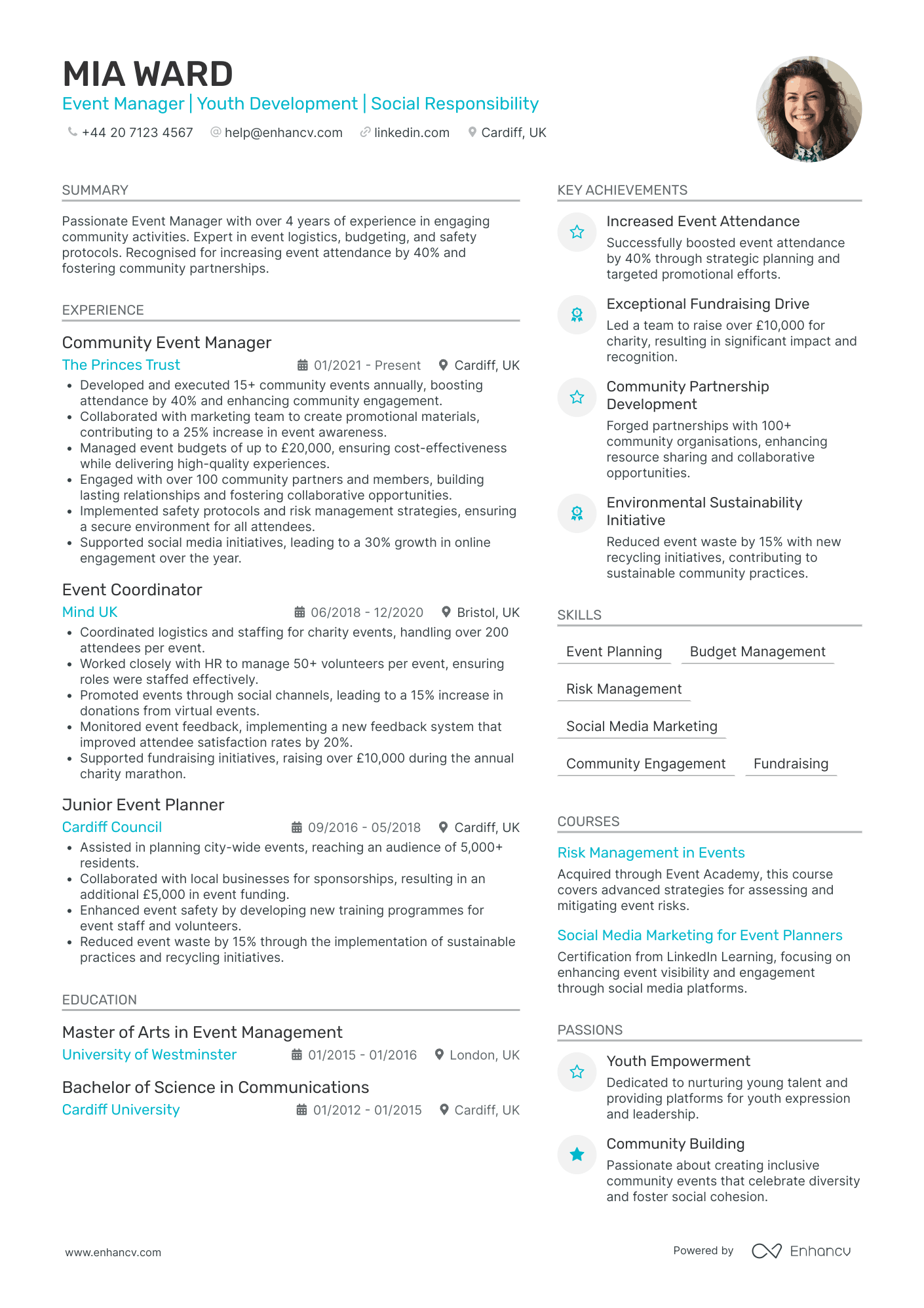 Events Manager CV Examples & Guide for 2026