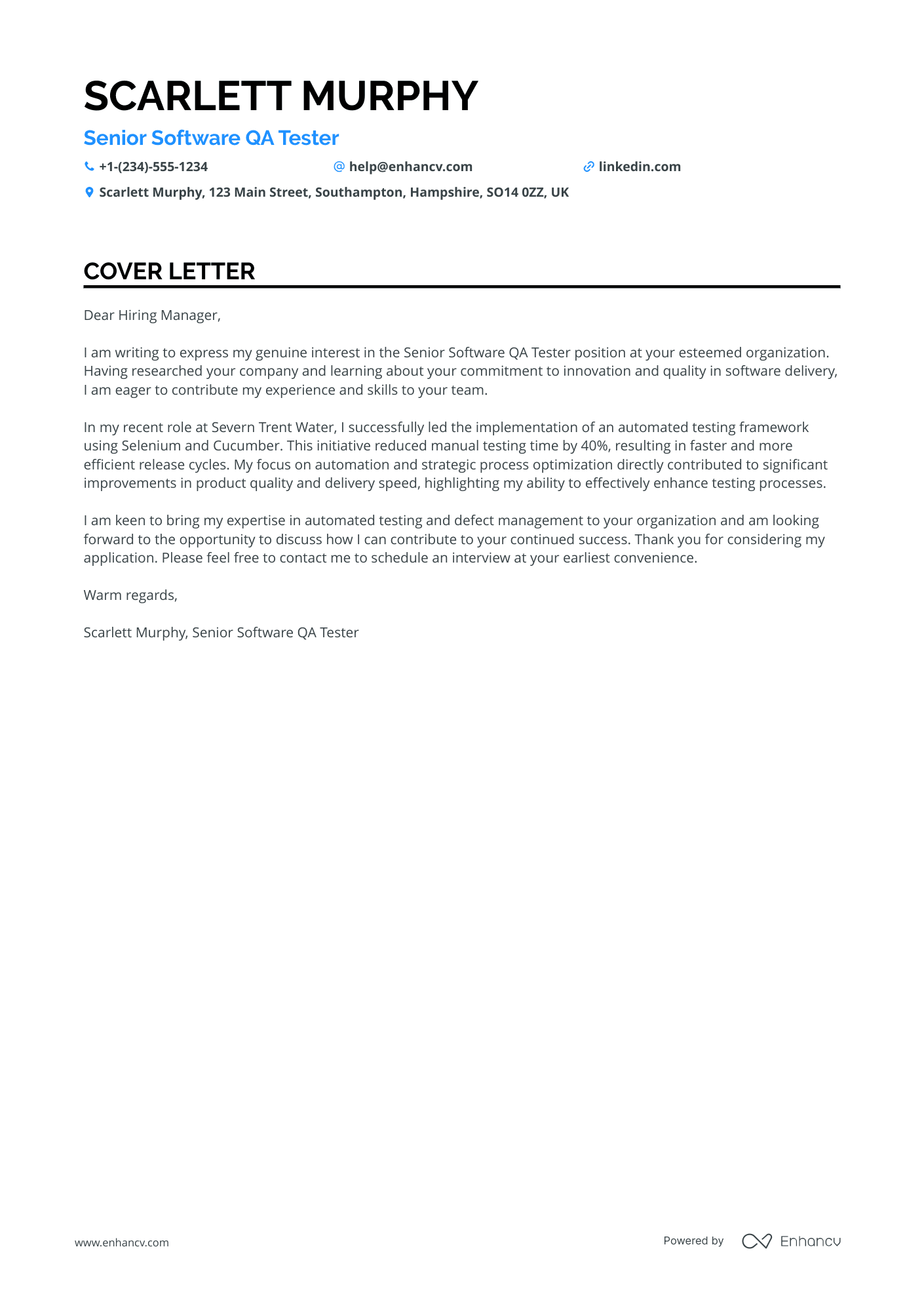 Software Tester Cover Letter Examples & Guide for 2026