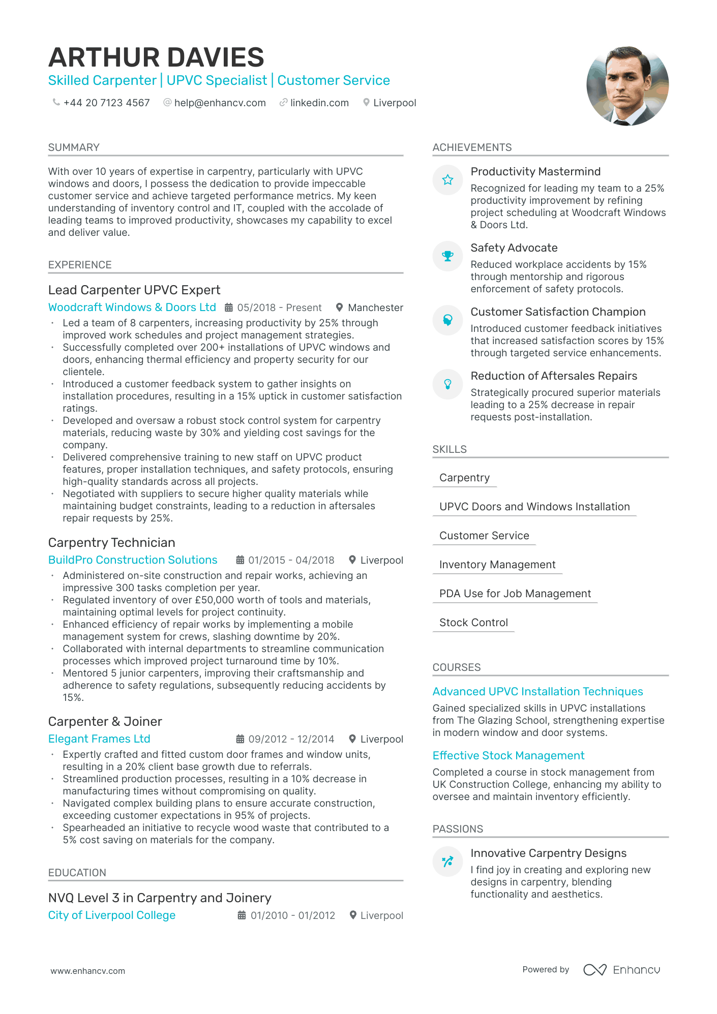 Carpenter CV Examples & Guide for 2025