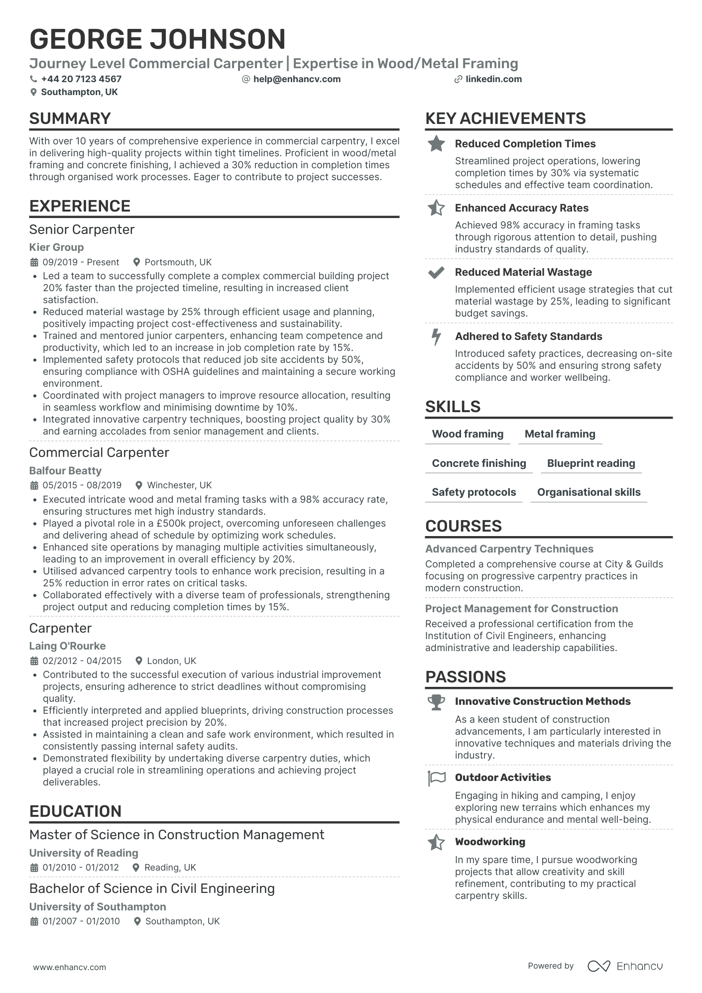Carpenter CV Examples & Guide for 2026