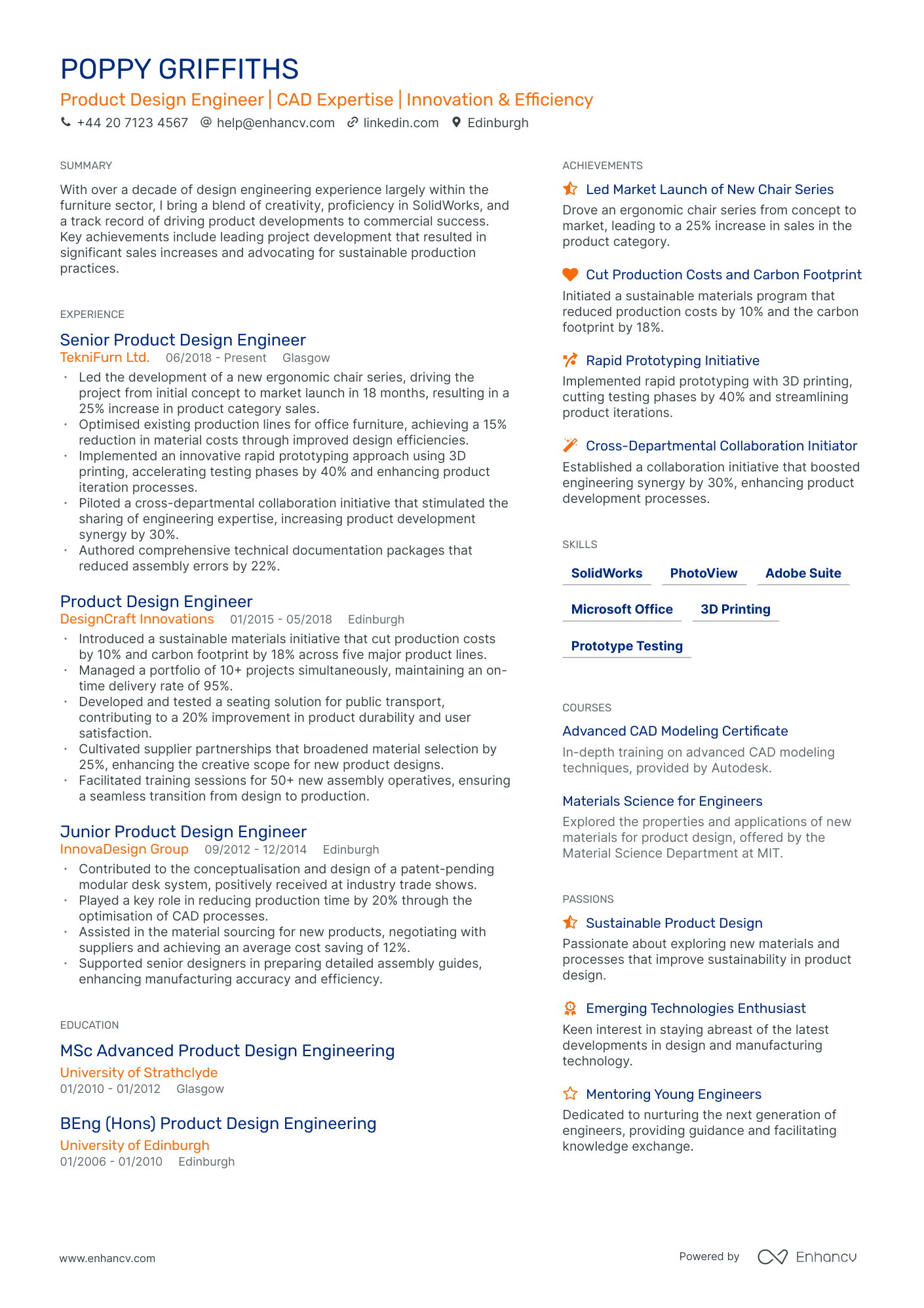 Design Engineer CV Examples & Guide for 2025