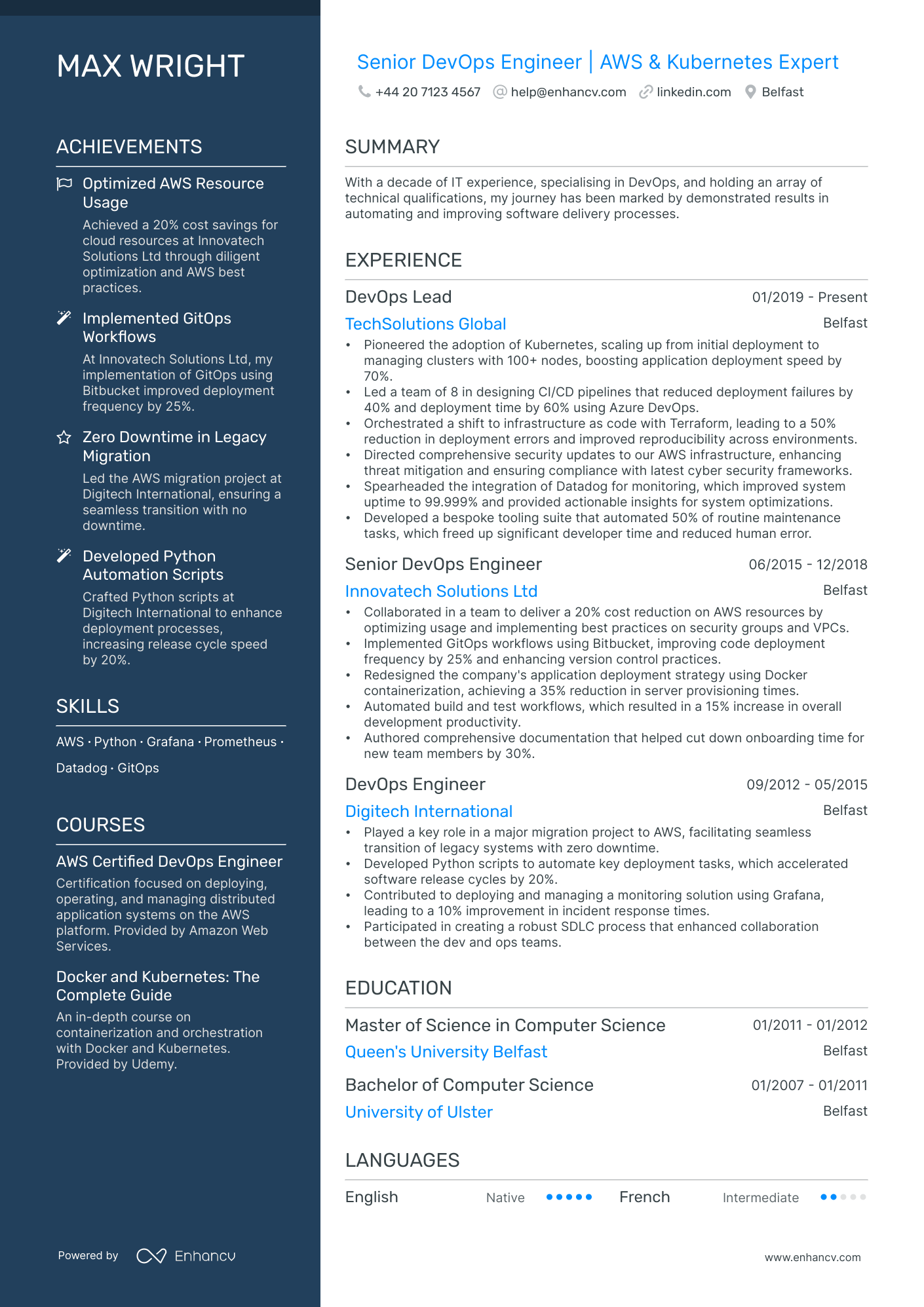 Devops Engineer CV Examples & Guide for 2025