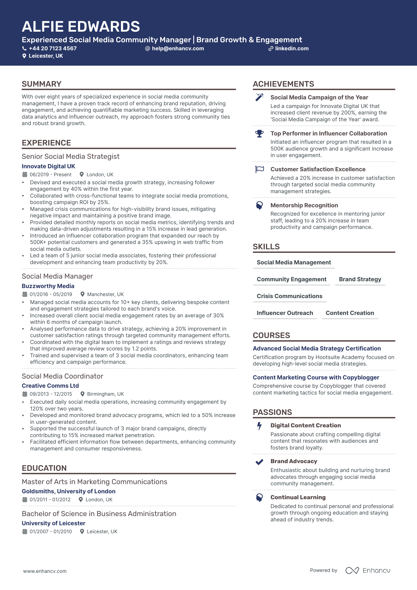 Community Manager CV Examples & Guide for 2025