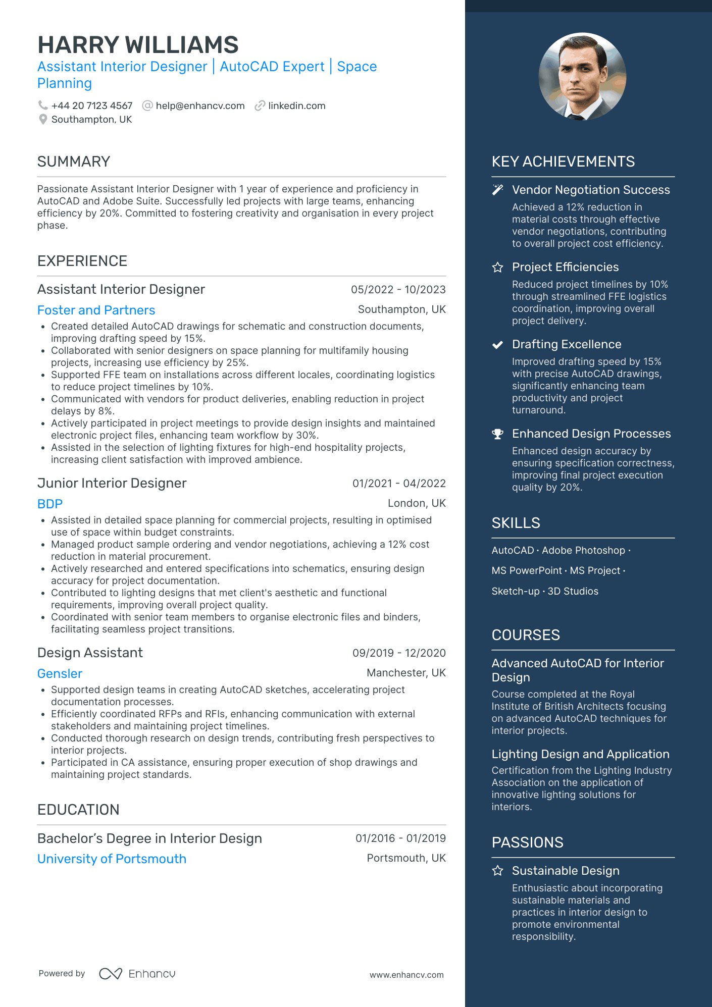 Interior Designer CV Examples & Guide for 2026