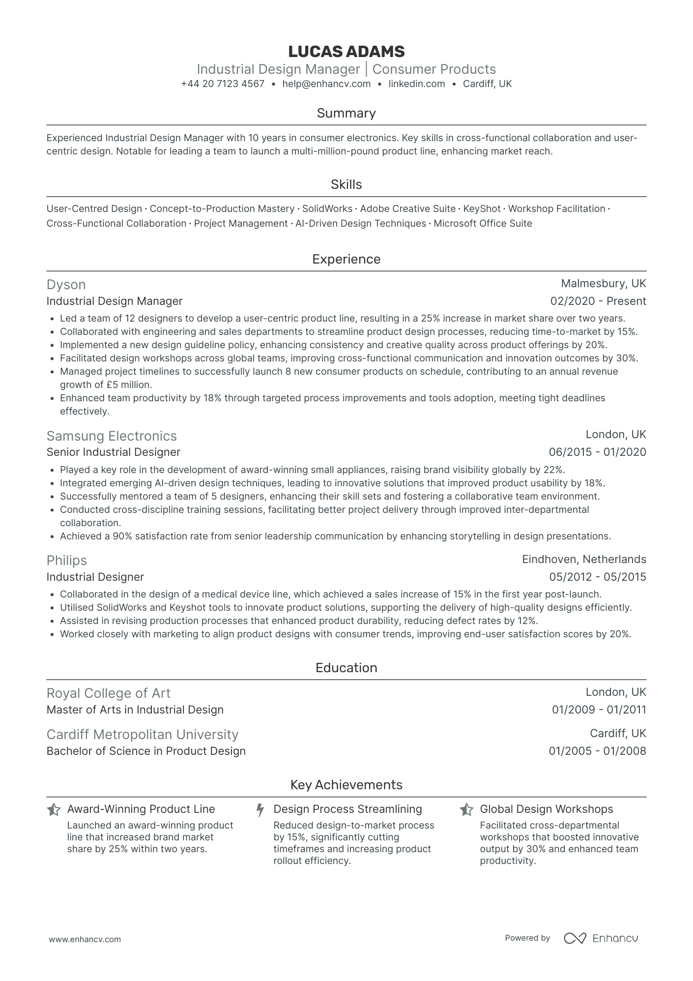 Design Manager CV Examples & Guide for 2026