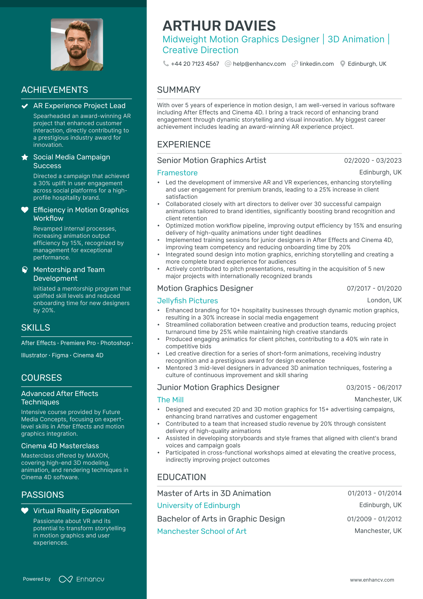 Motion Graphics CV Examples & Guide for 2025