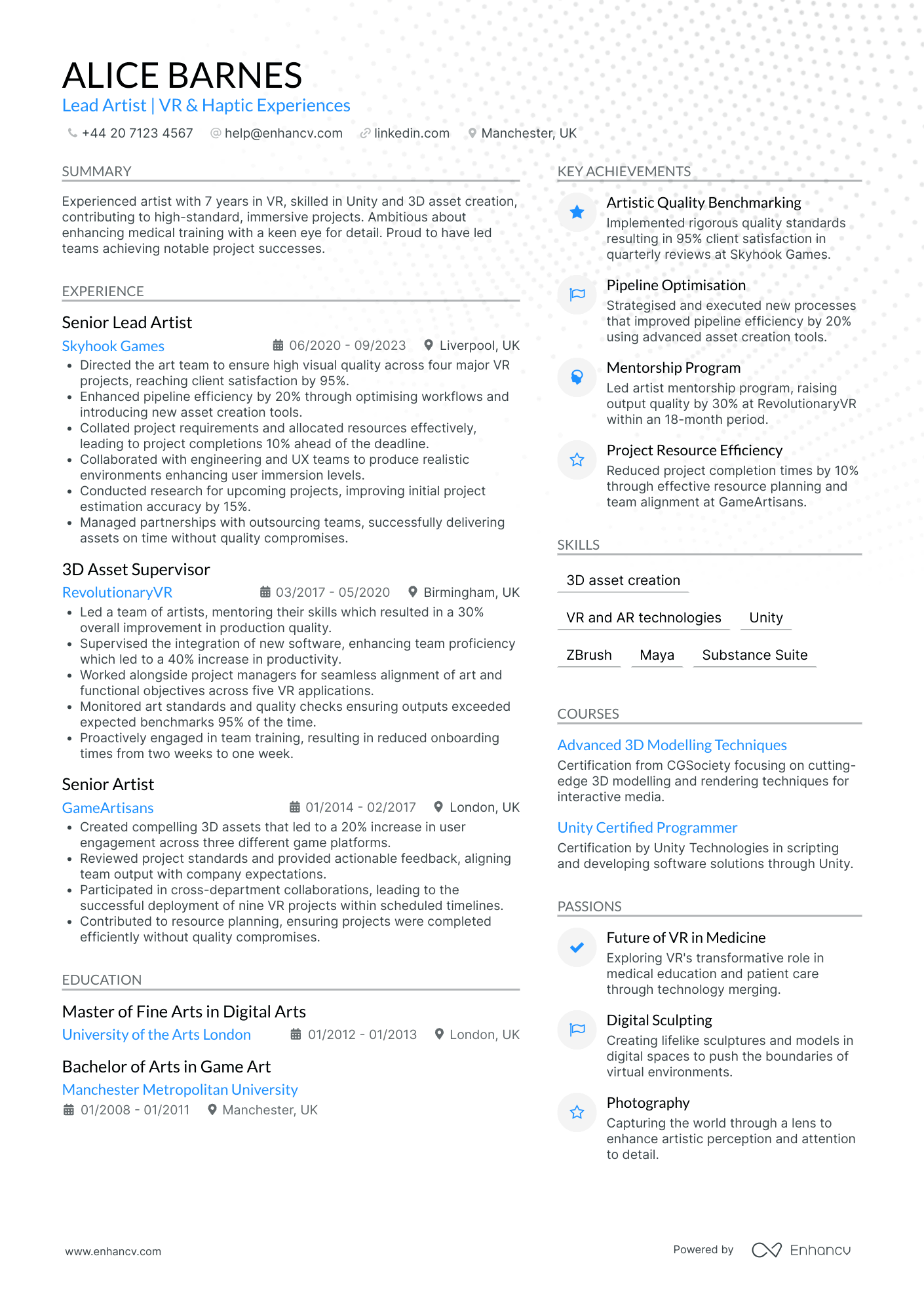 Artist CV Examples & Guide for 2026