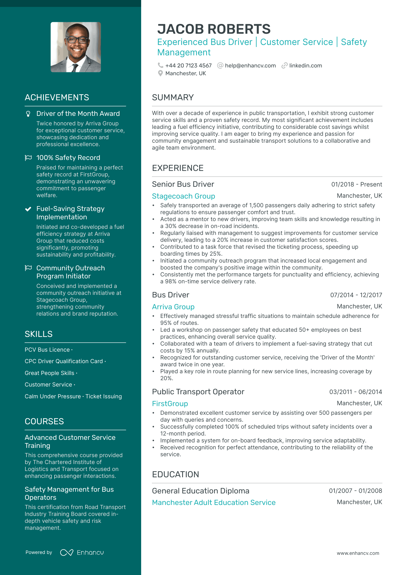 Bus Driver CV Examples & Guide for 2025