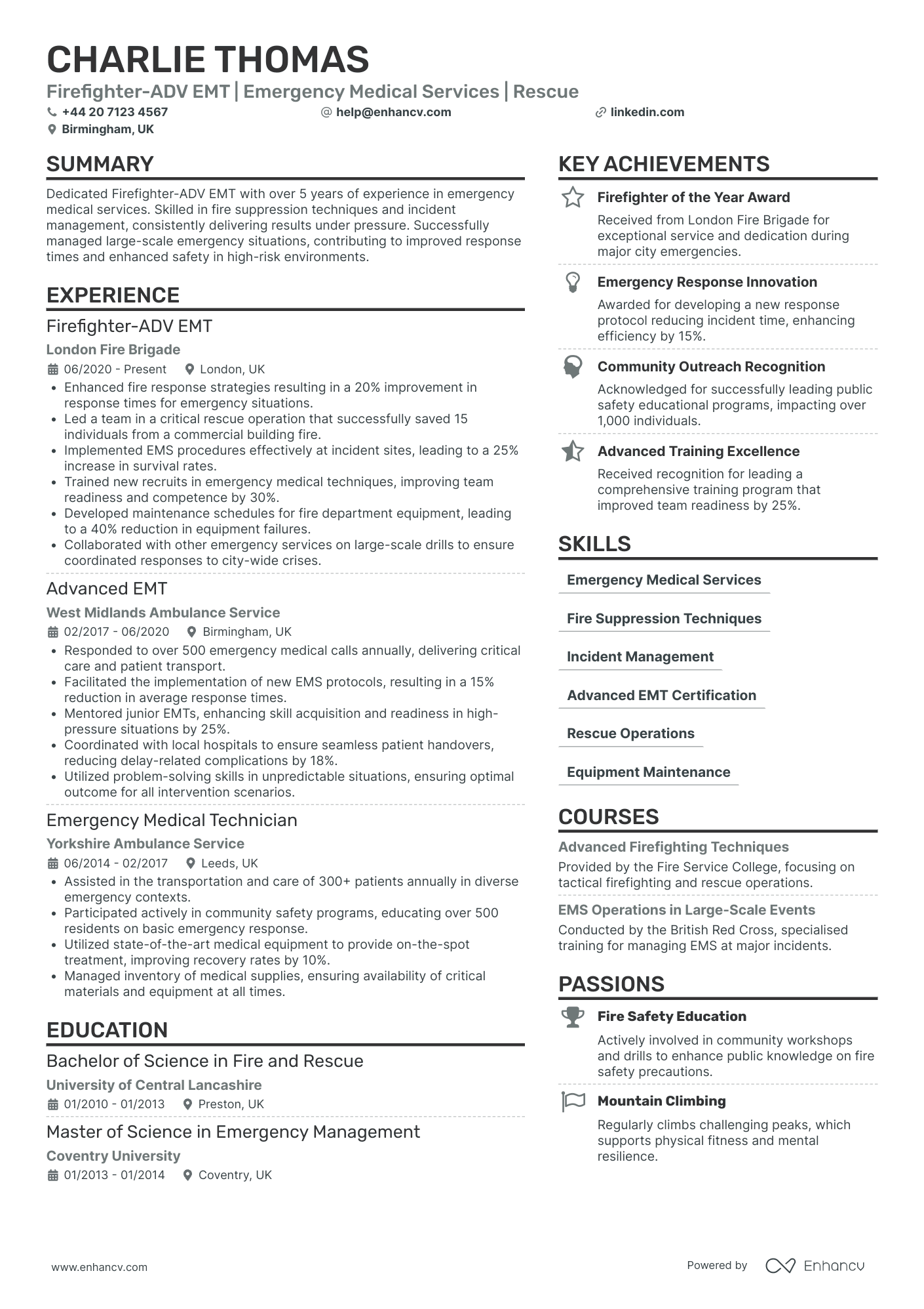 Firefighter CV Examples & Guide for 2026