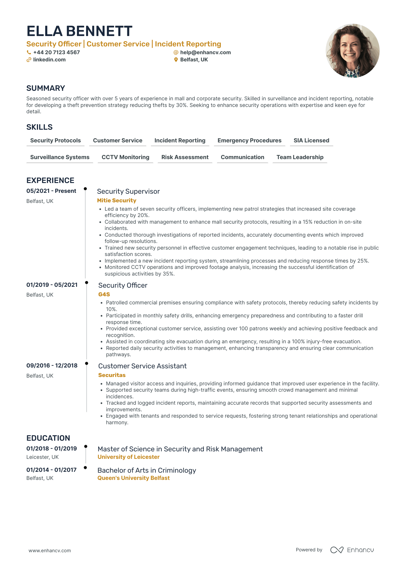 Security Guard CV Examples & Guide for 2026