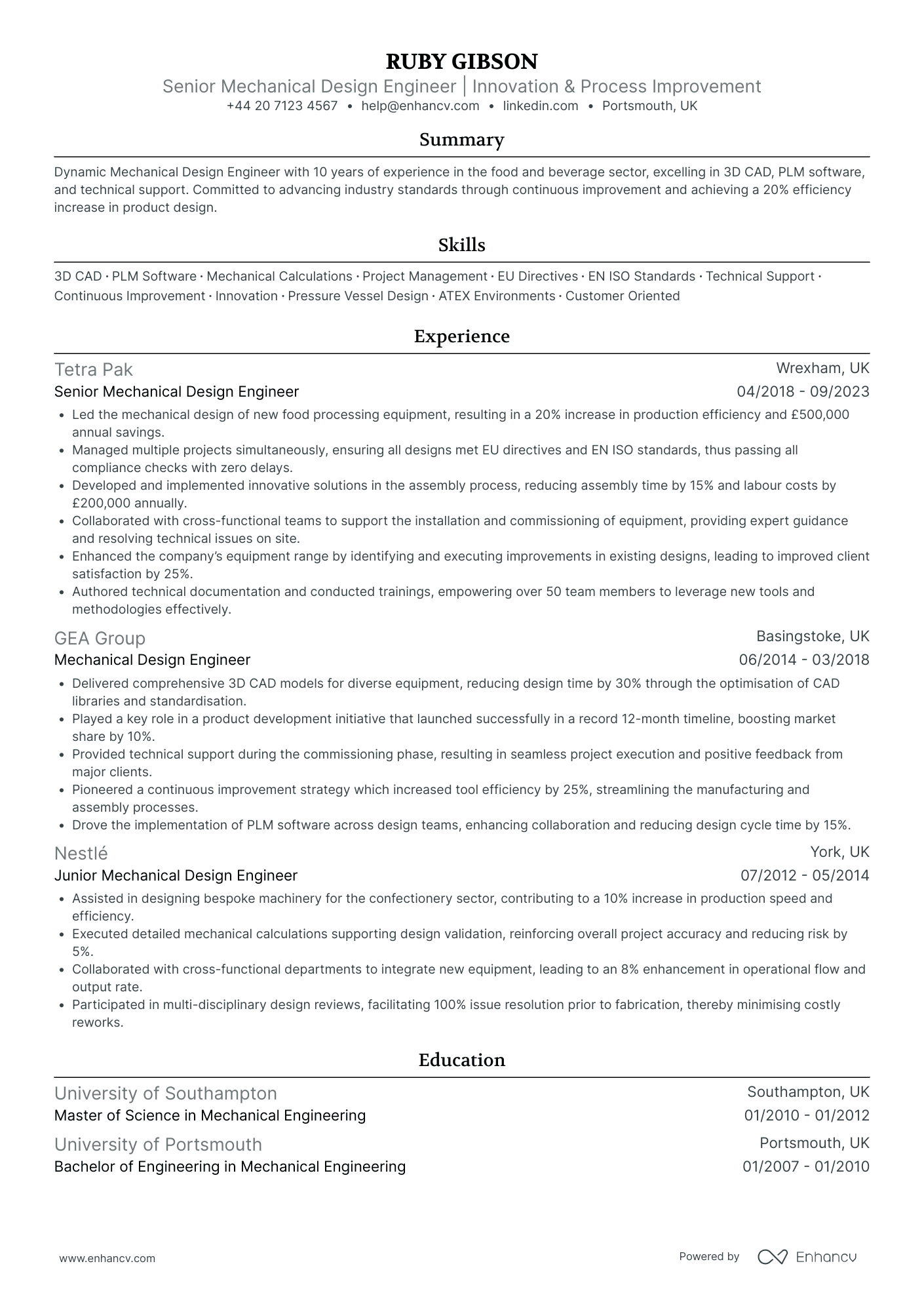 Mechanical Design Engineer CV Examples & Guide for 2026