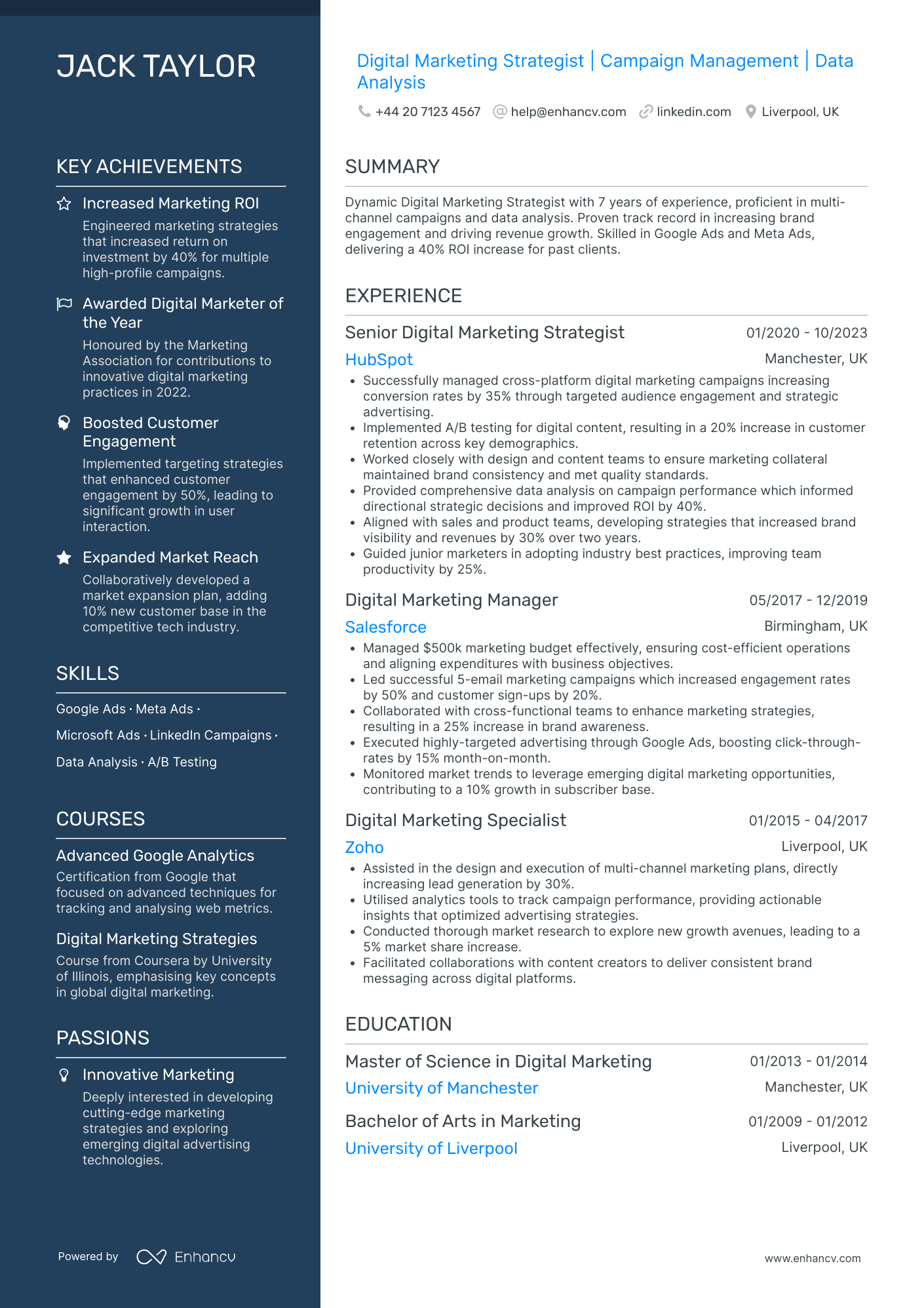 Digital Marketing CV Examples & Guide for 2026