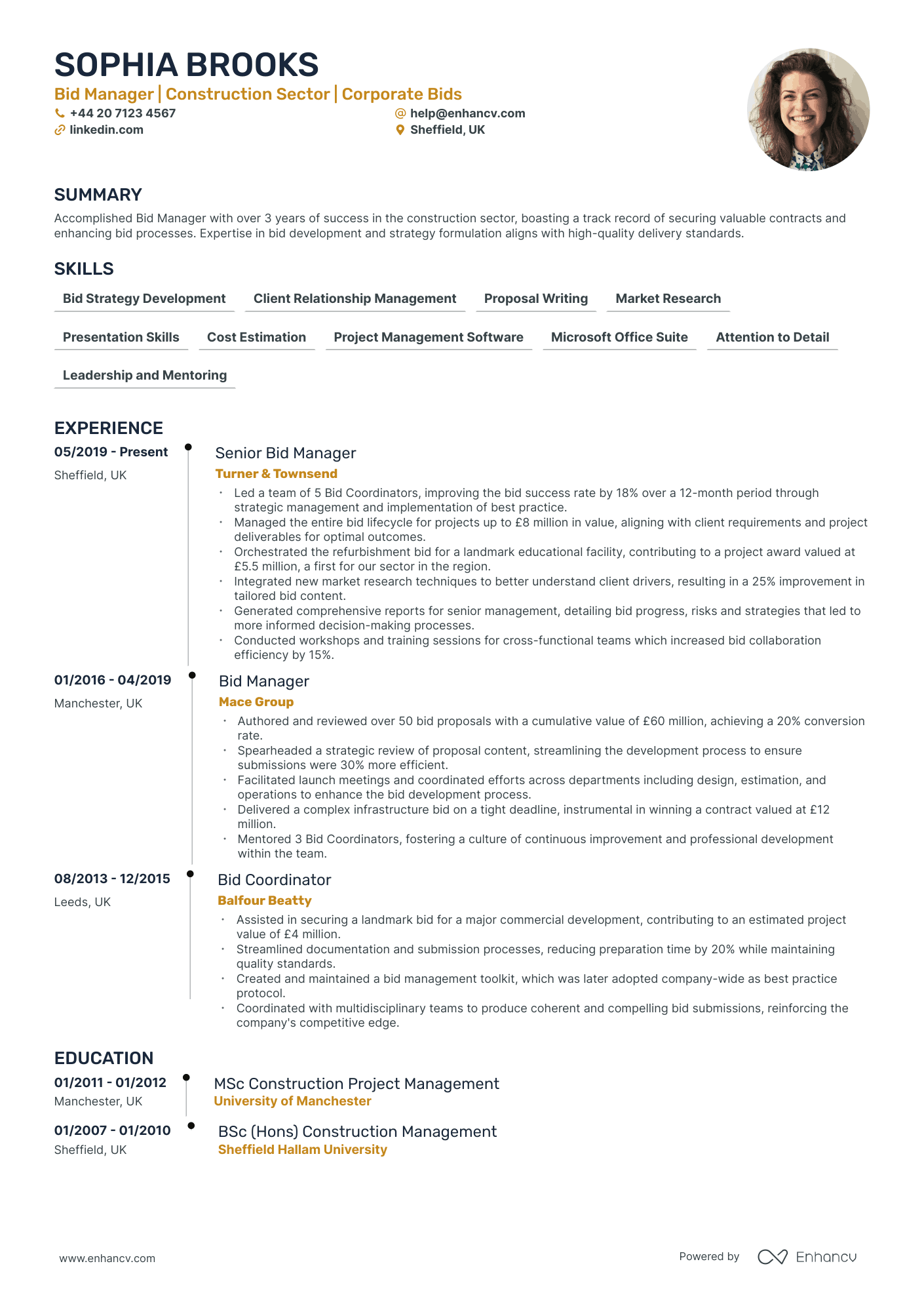 Bid Manager CV Examples & Guide for 2025