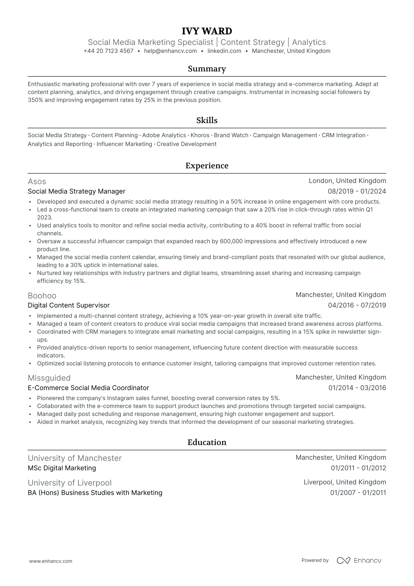 Social Media Marketing CV Examples & Guide for 2025