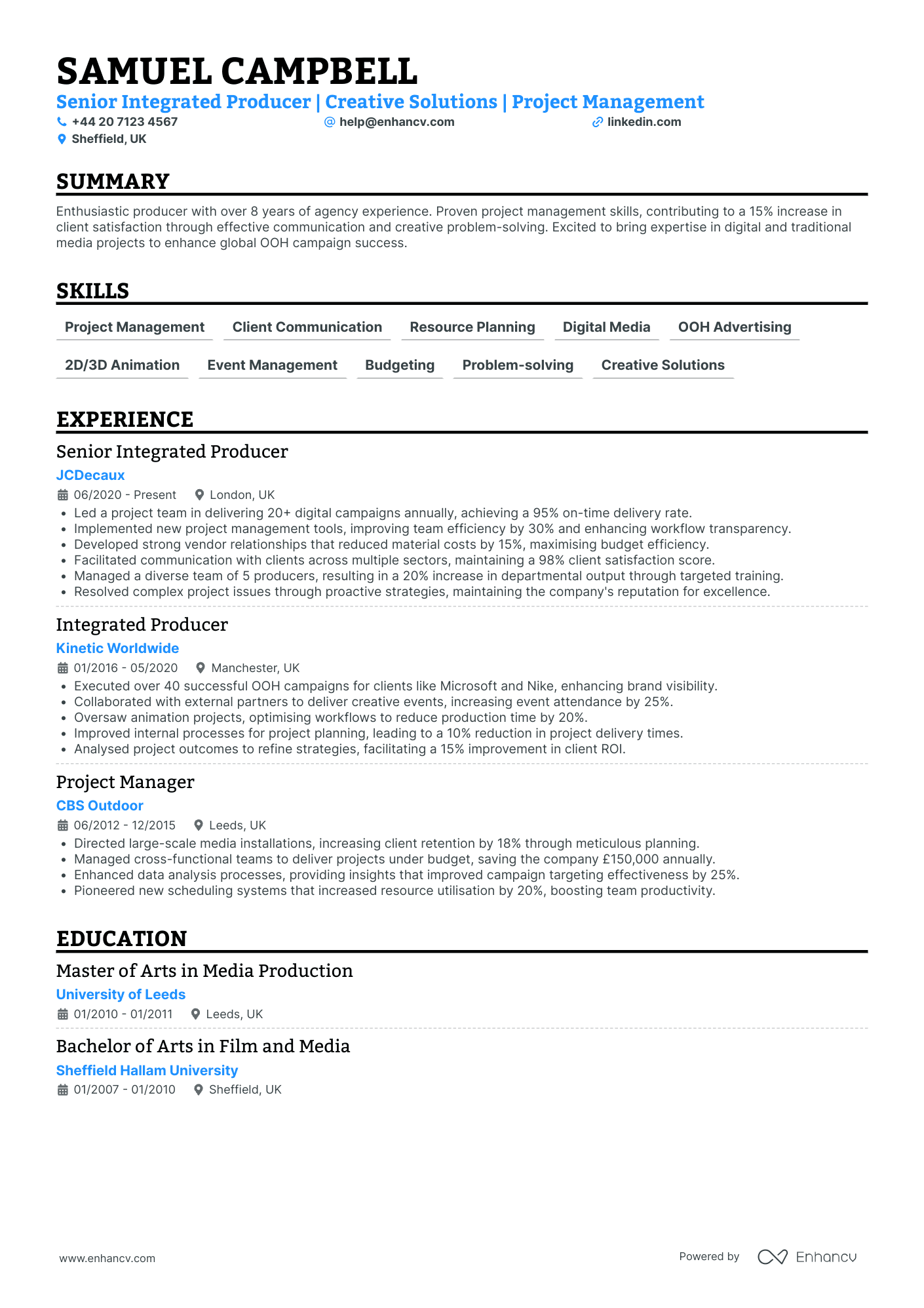 Animator CV Examples & Guide for 2026