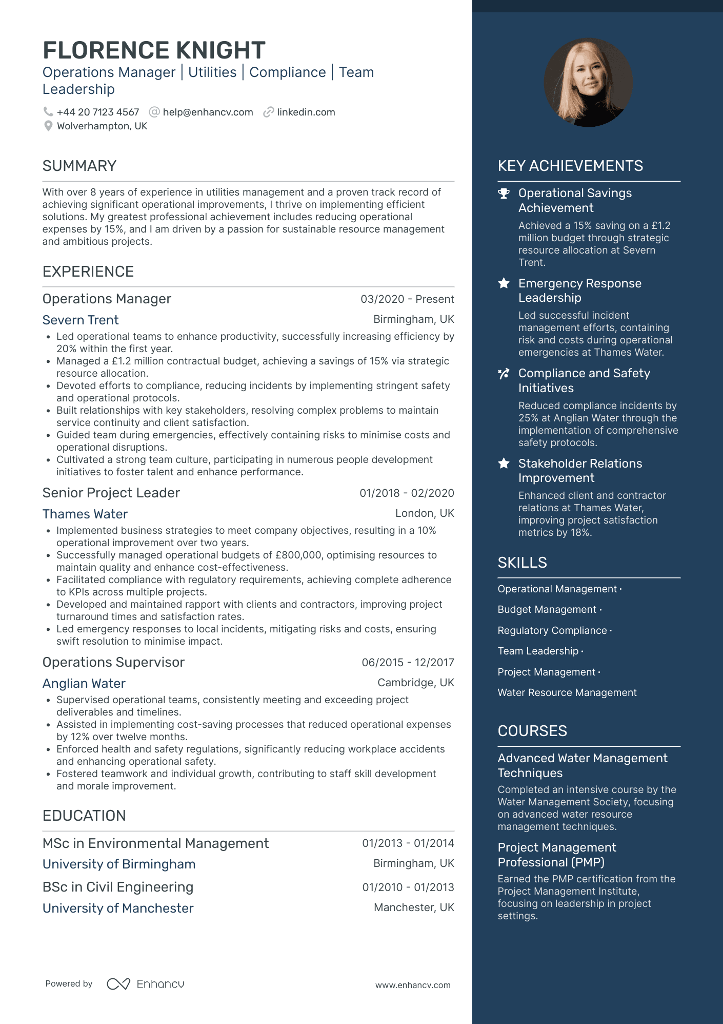 Operations Manager CV Examples & Guide for 2026