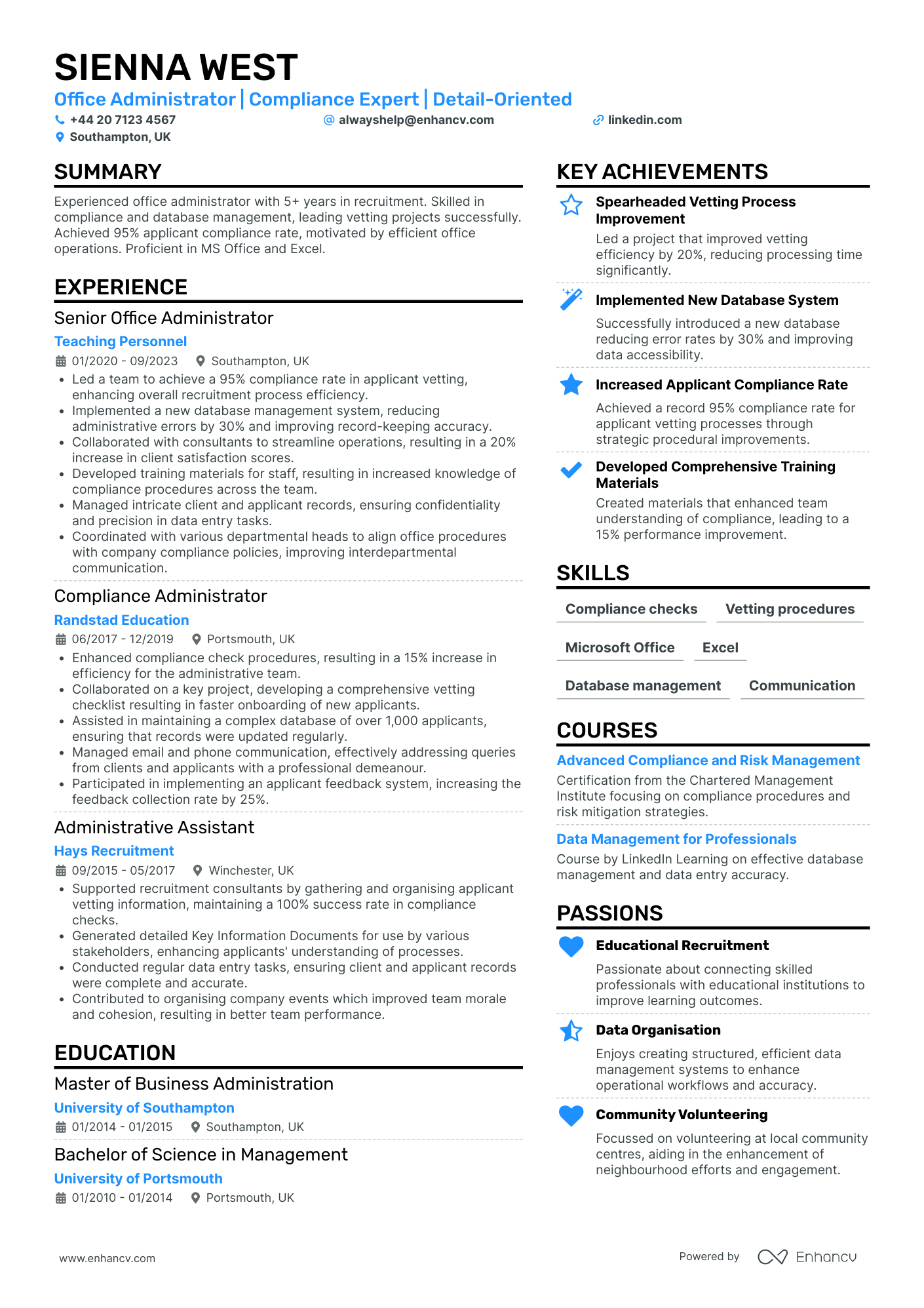 Office Administrator CV Examples & Guide for 2026