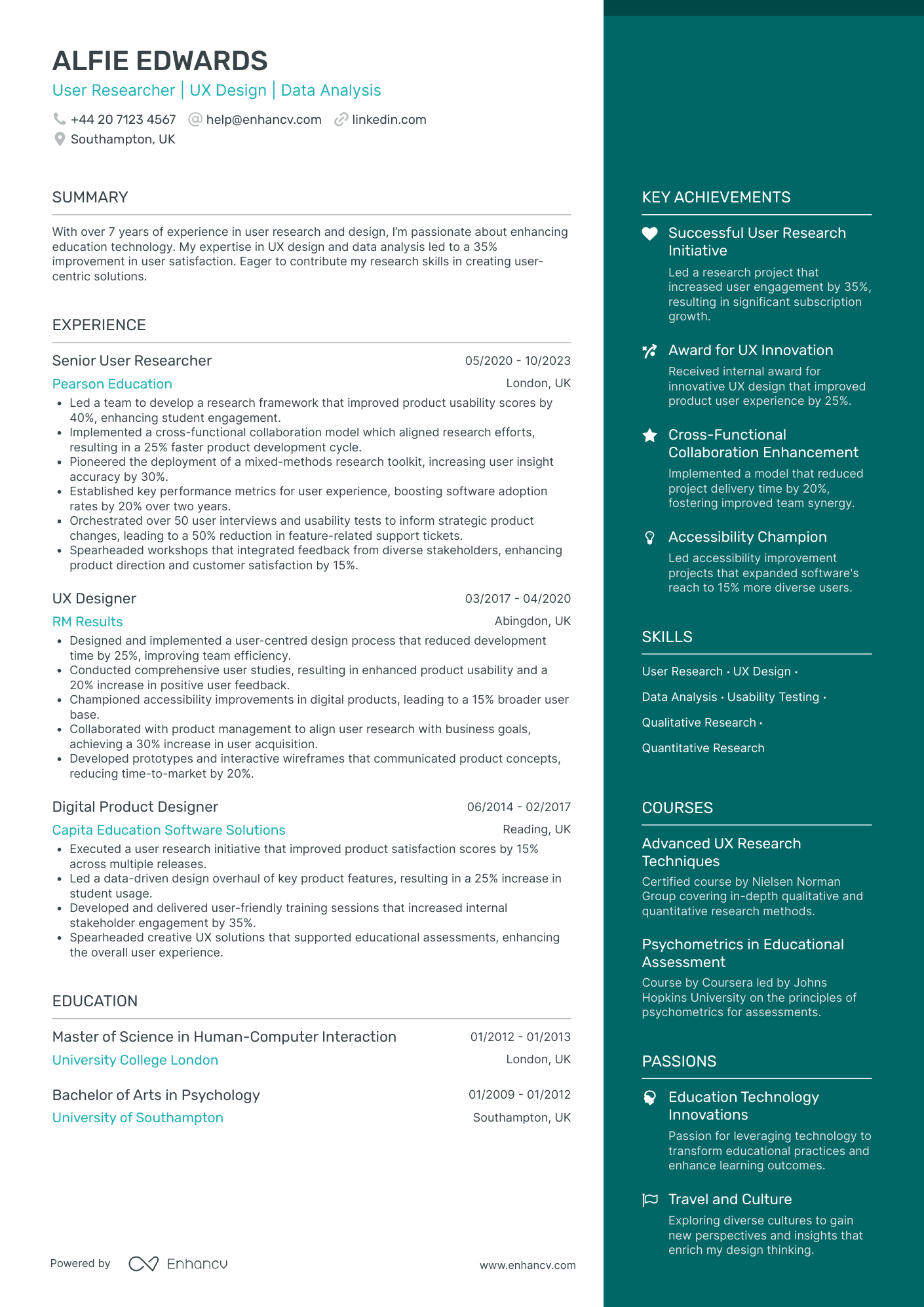 UX Researcher CV Examples & Guide for 2026