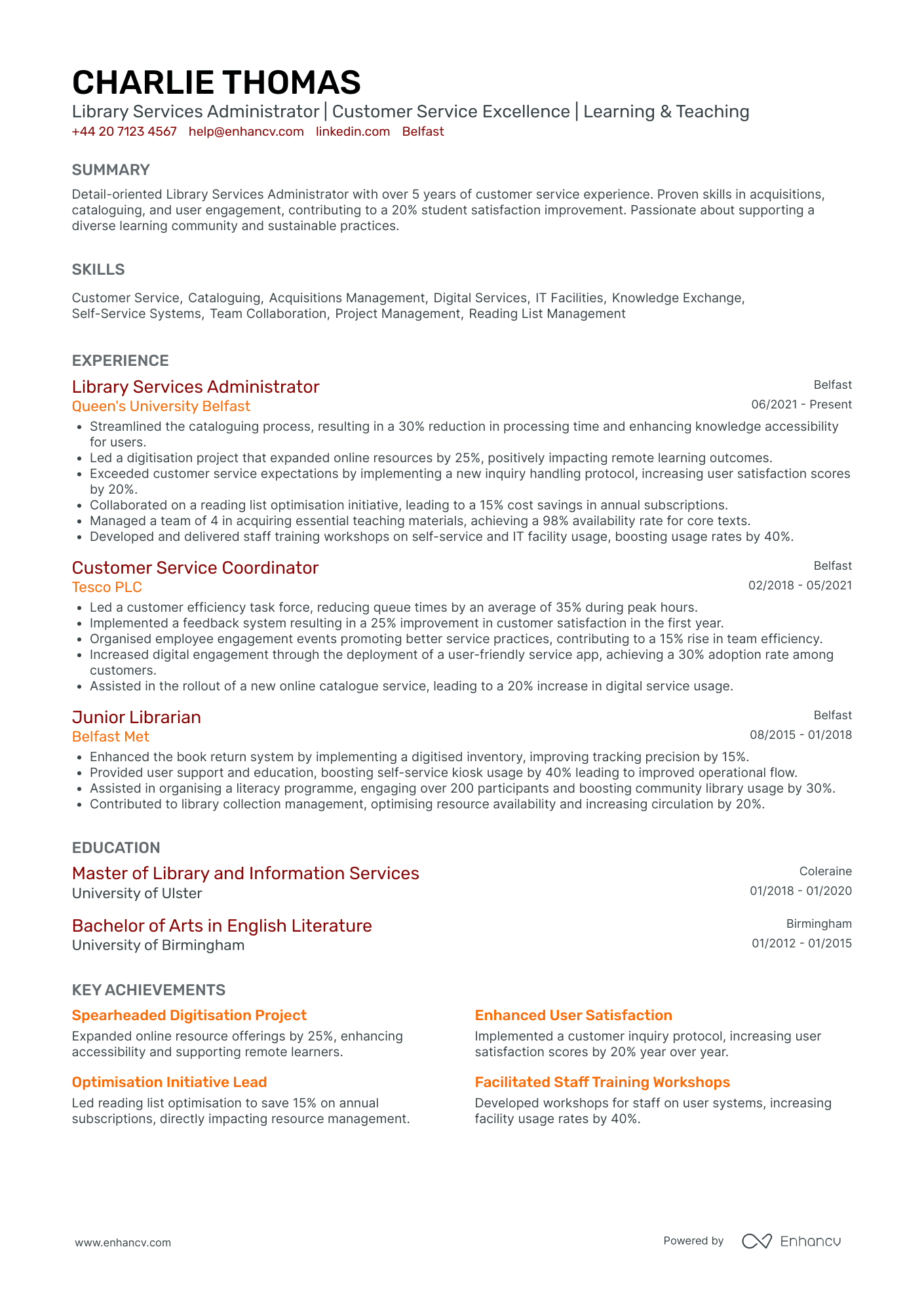 Librarian CV Examples & Guide for 2026