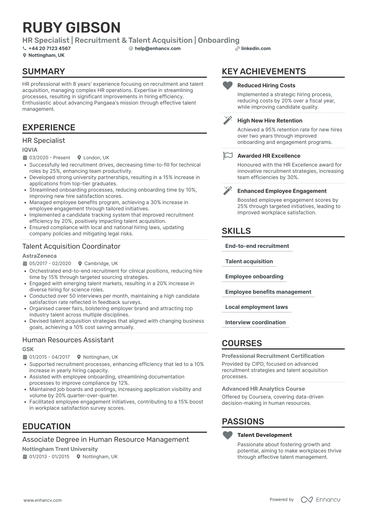 Human Resources CV Examples & Guide for 2026