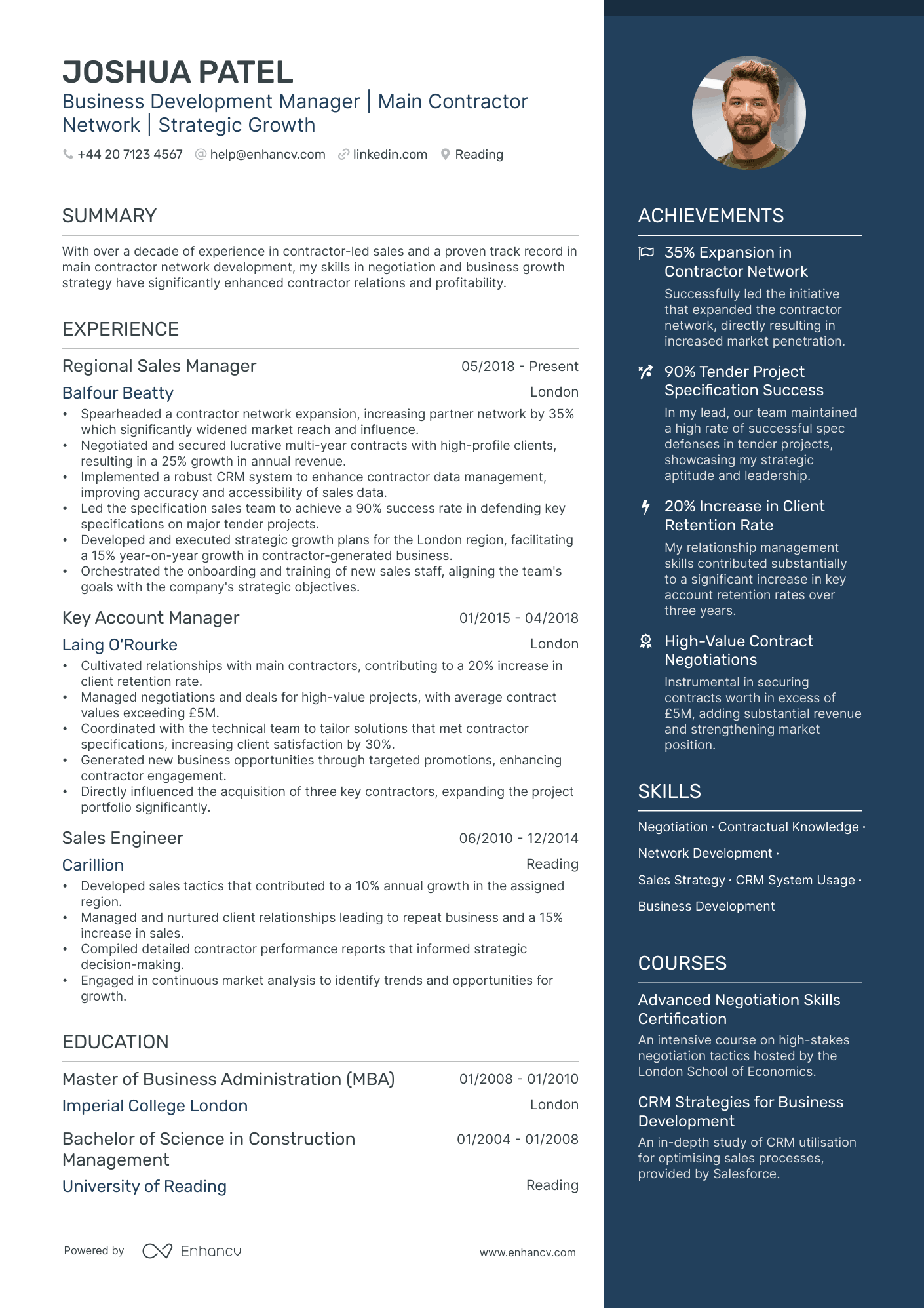 Contractor CV Examples & Guide for 2025