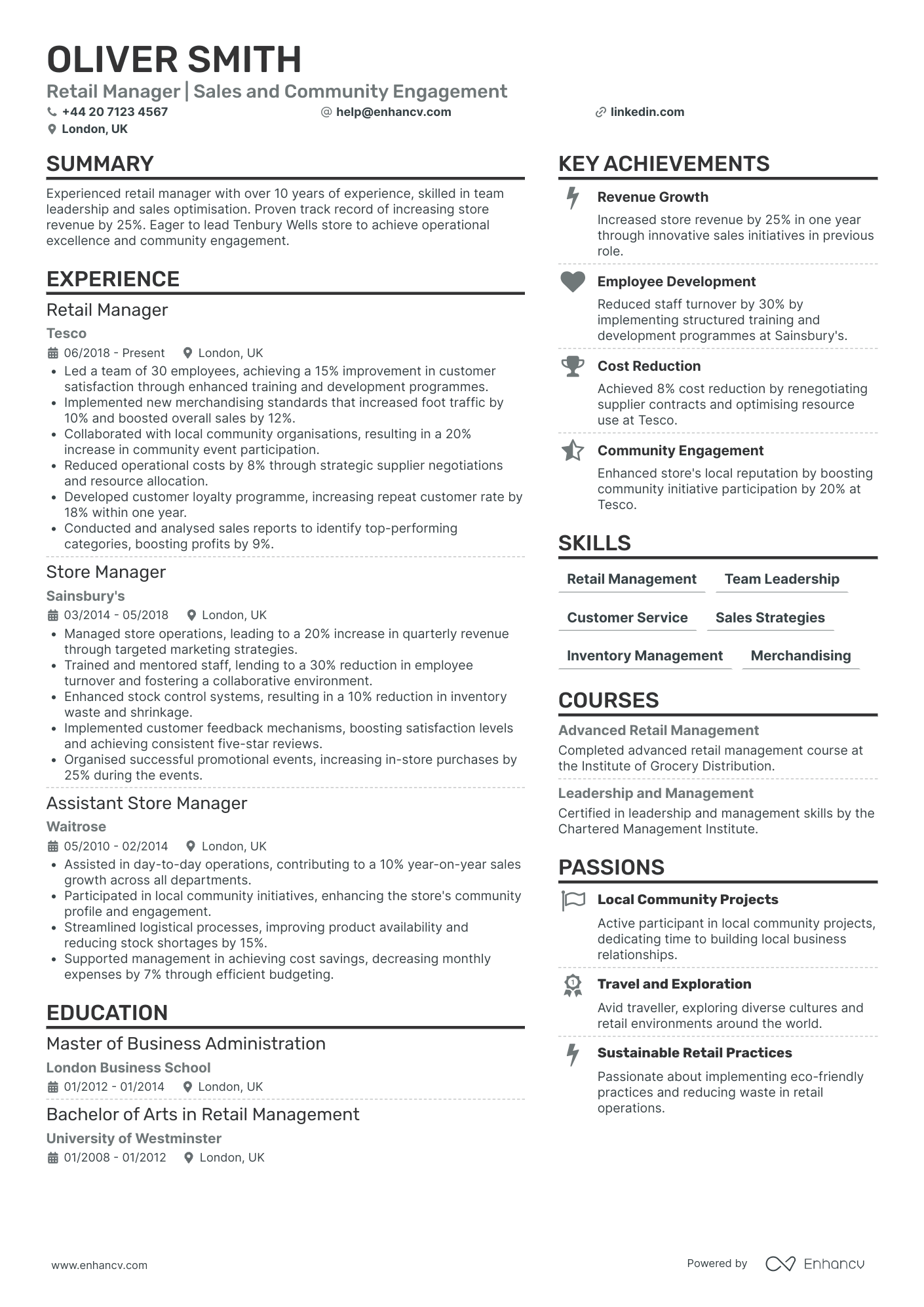 Store Manager CV Examples & Guide for 2026