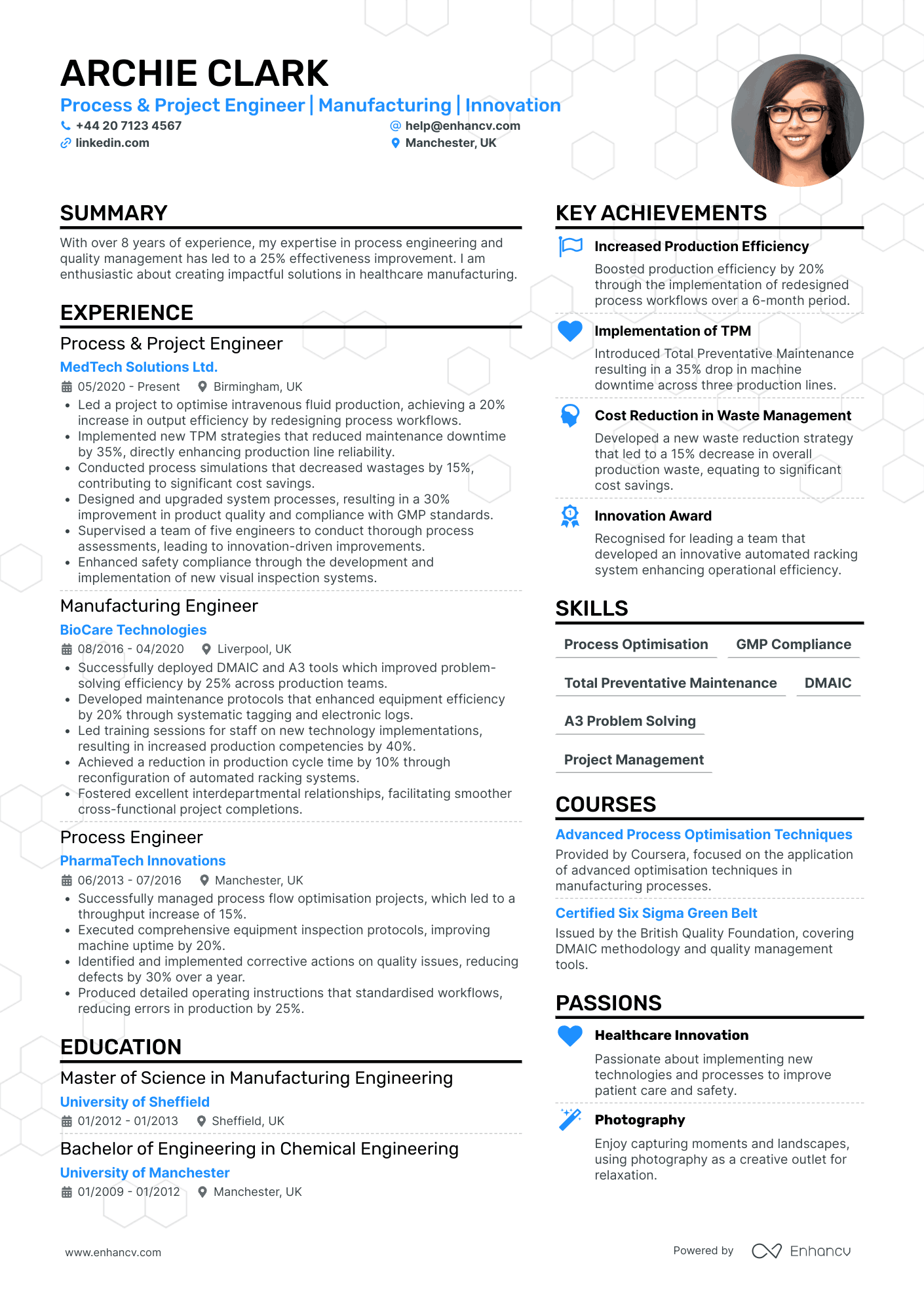 Chemical Engineer CV Examples & Guide for 2026