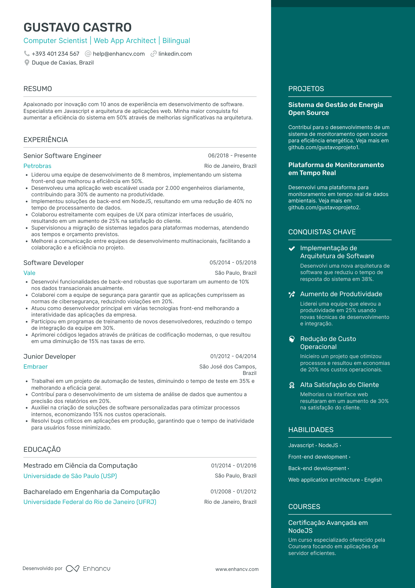 14 Exemplos de Currículo para Desenvolvedor Full Stack que Conseguiram ...