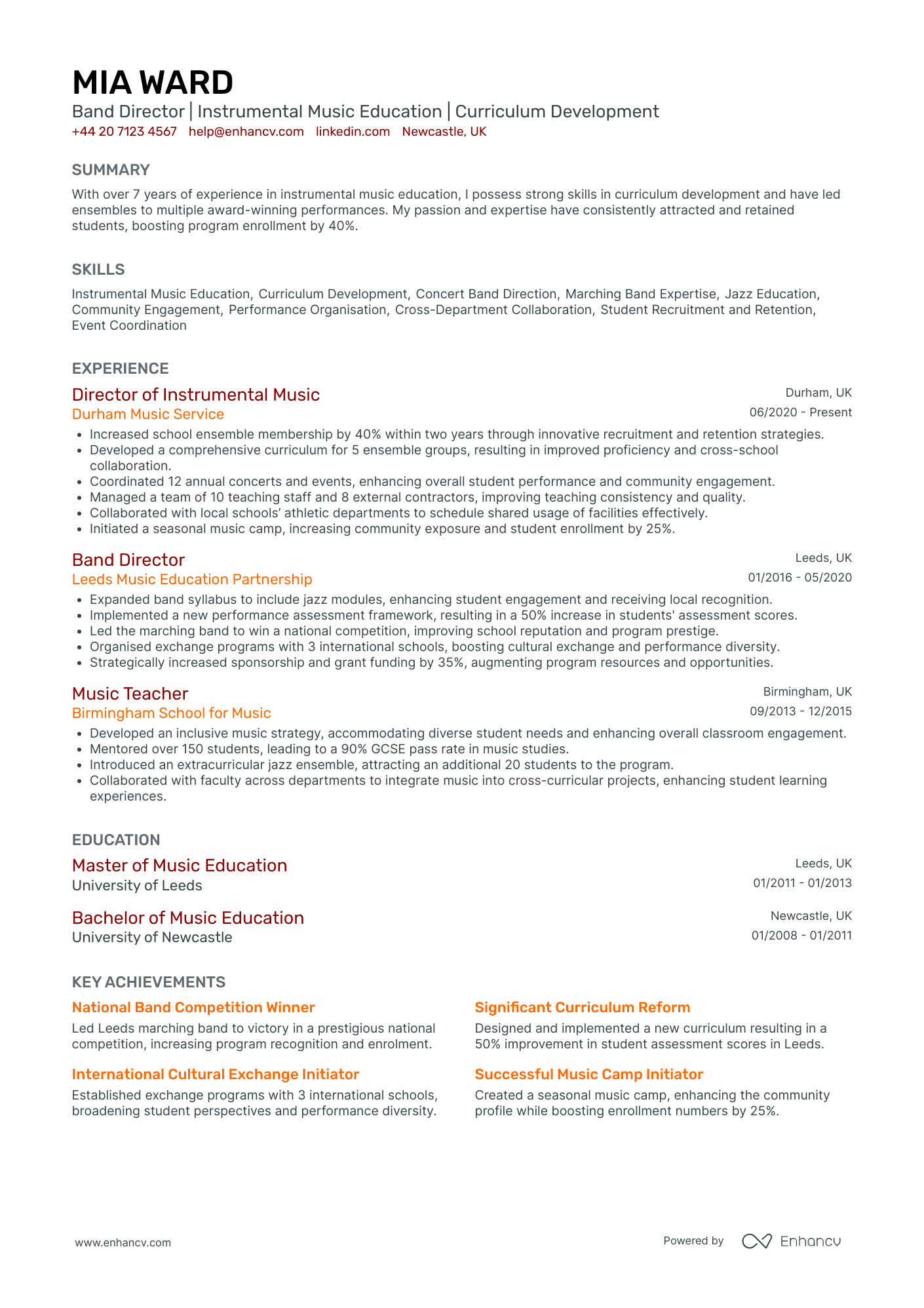 Musician CV Examples & Guide for 2026