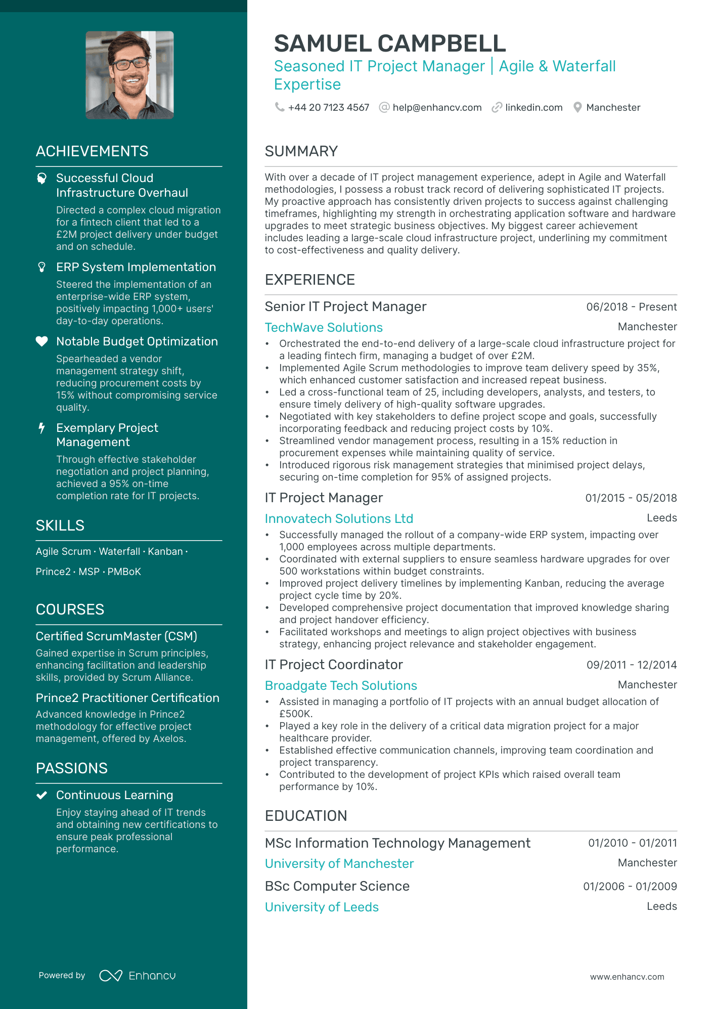 IT Project Manager CV Examples & Guide for 2025
