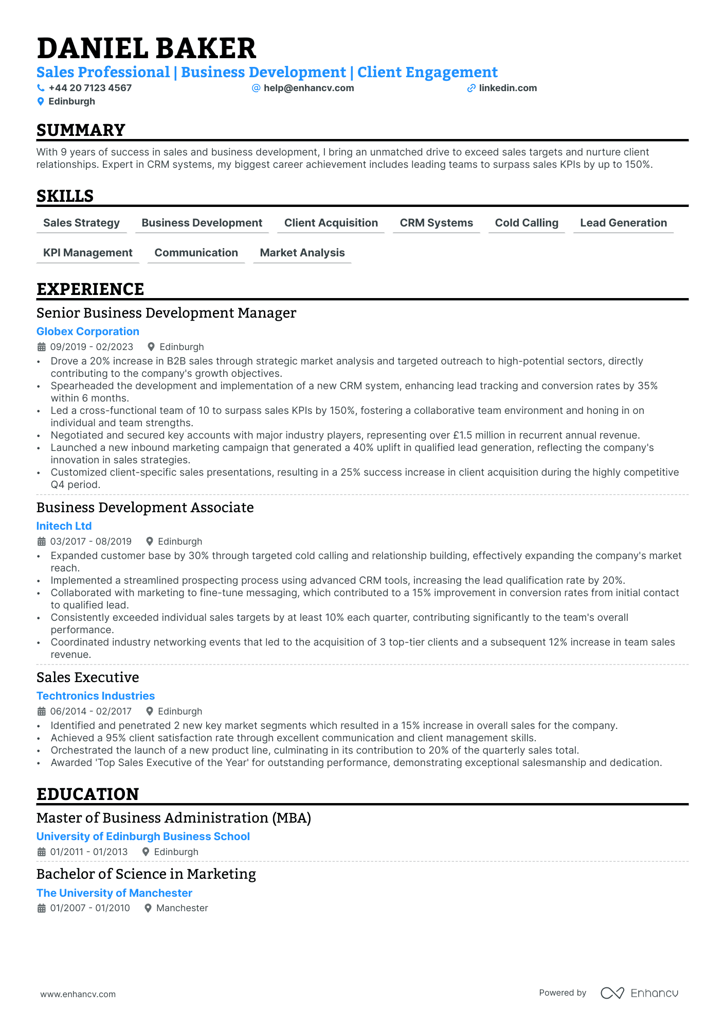 Sales Executive CV Examples & Guide for 2025