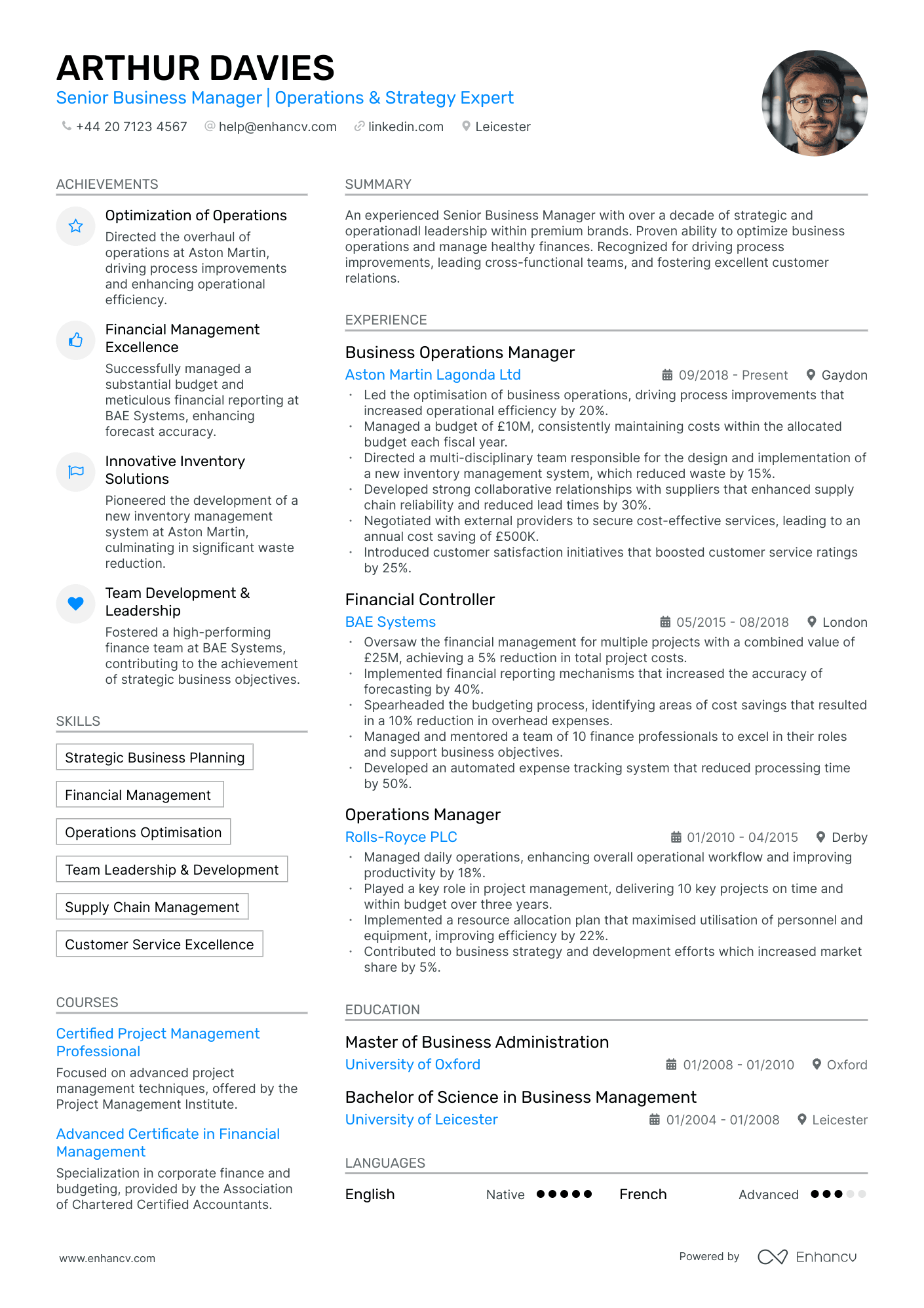 Online CV Builder | Free-To-Use CV Builder | Enhancv