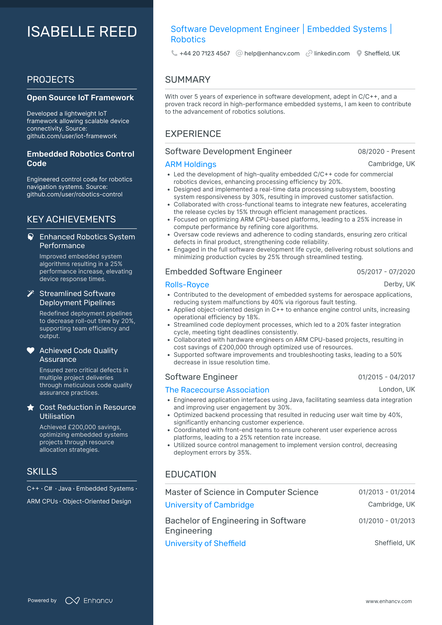 Embedded Software Engineer CV Examples & Guide for 2026