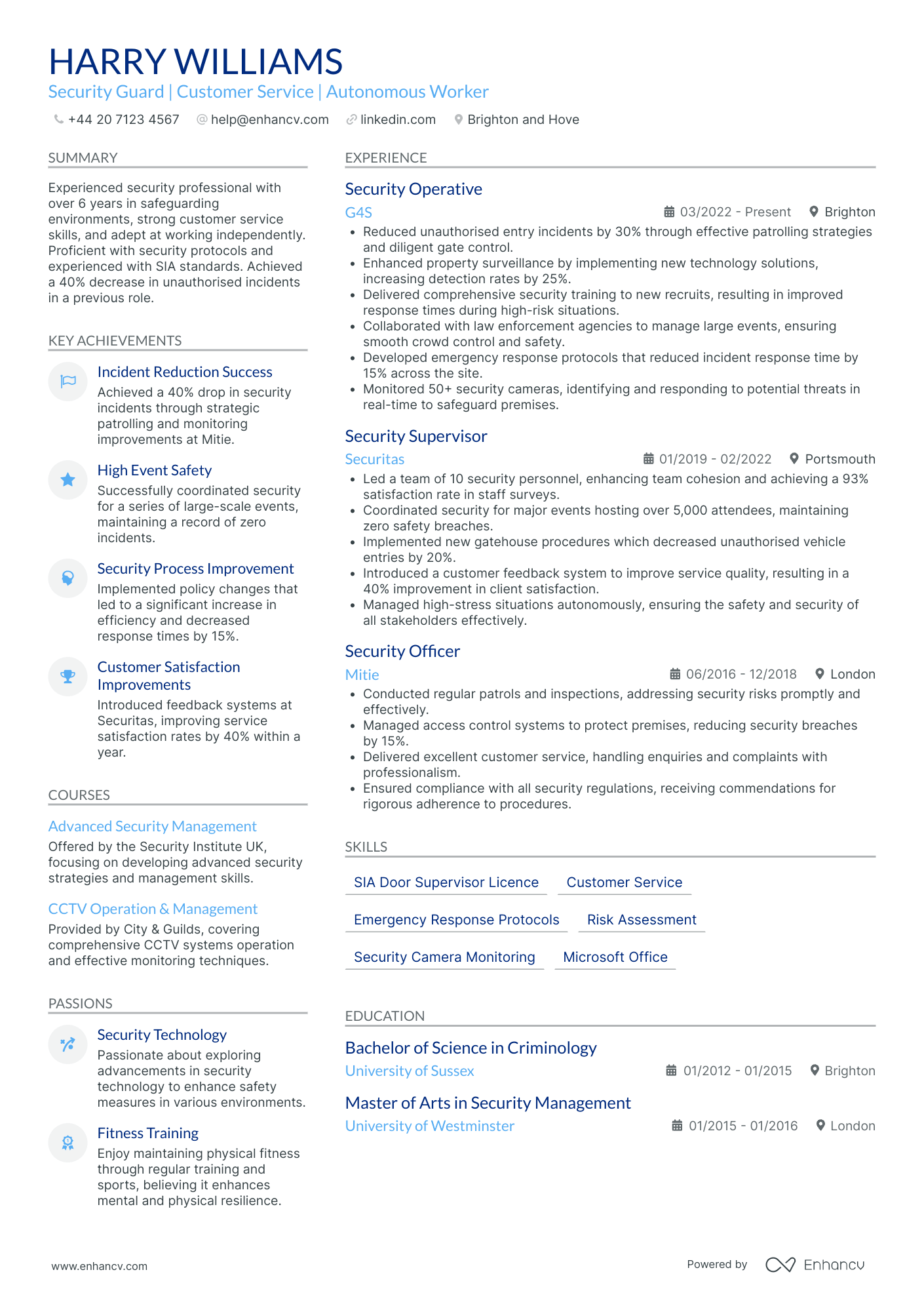 Security Guard CV Examples & Guide for 2026