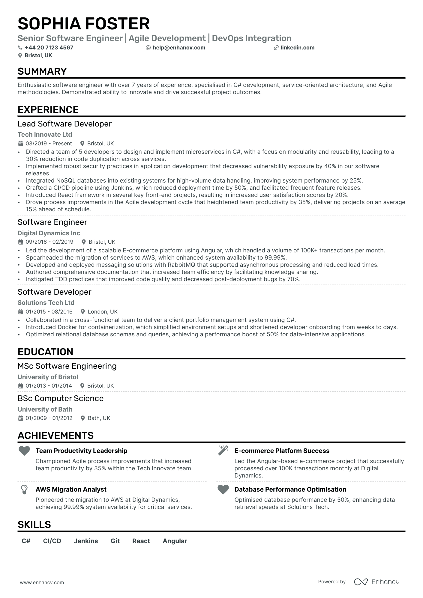 Online CV Builder | Free-To-Use CV Builder | Enhancv