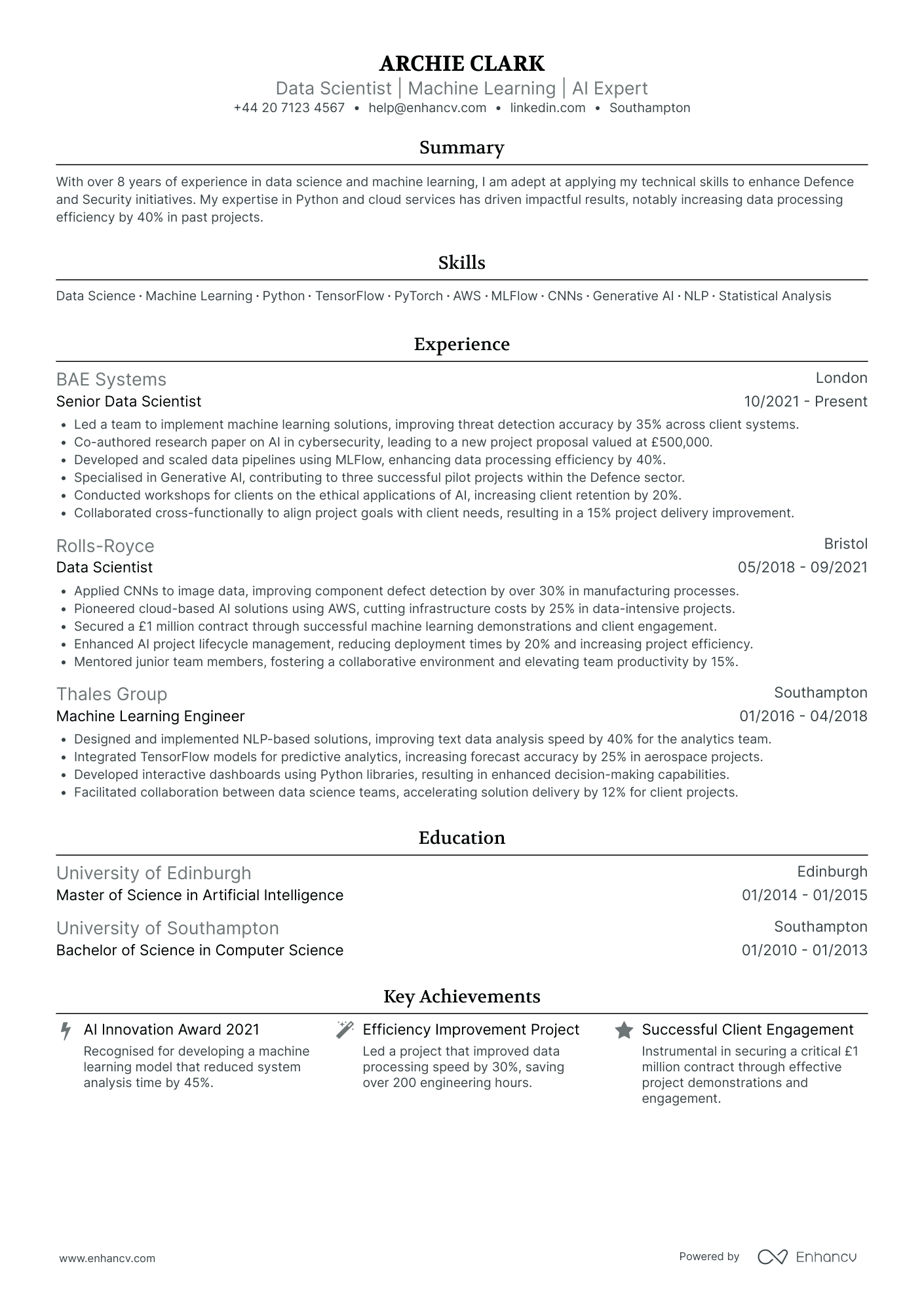 Data Scientist CV Examples & Guide for 2025