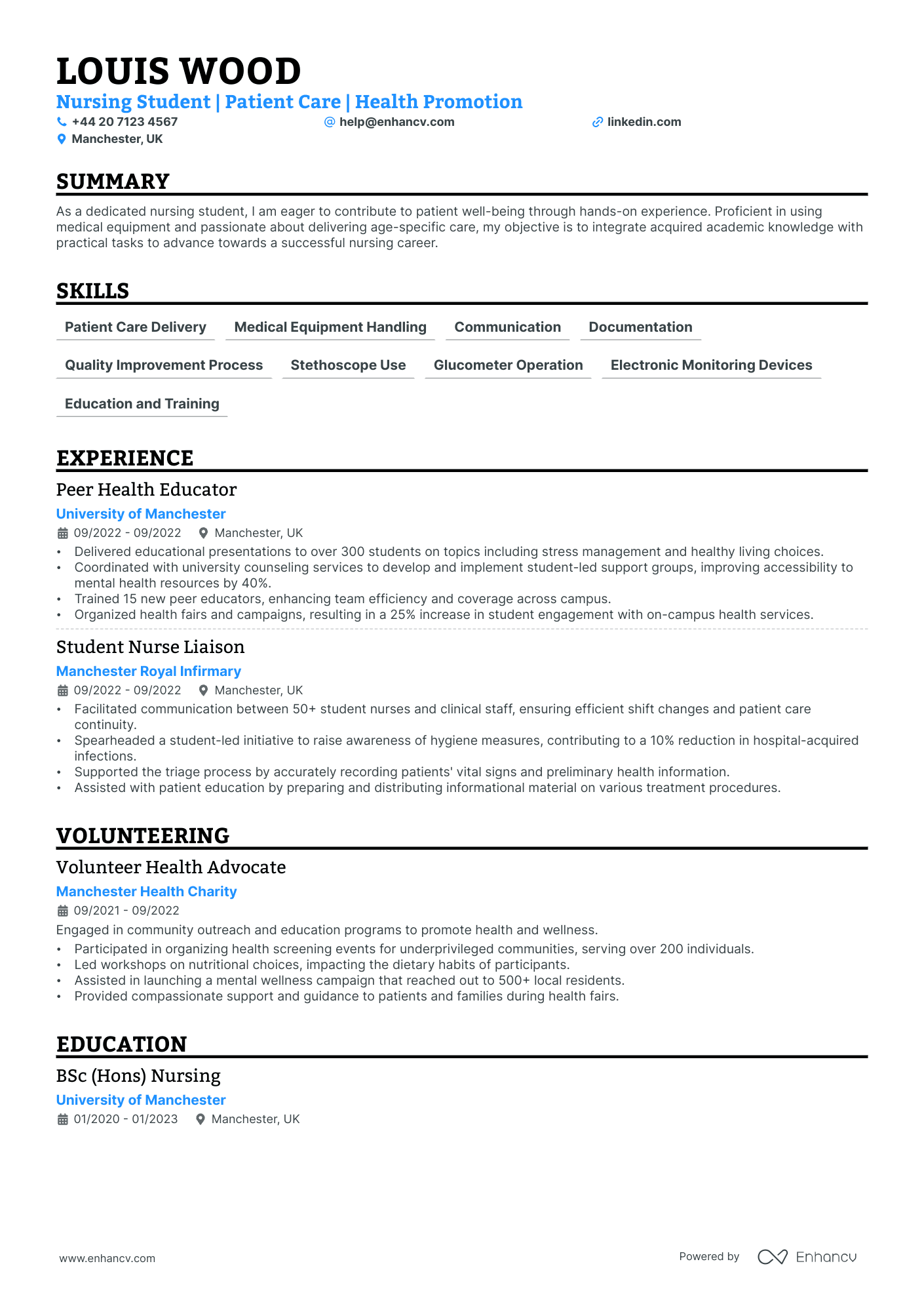 Nursing Student CV Examples & Guide for 2025