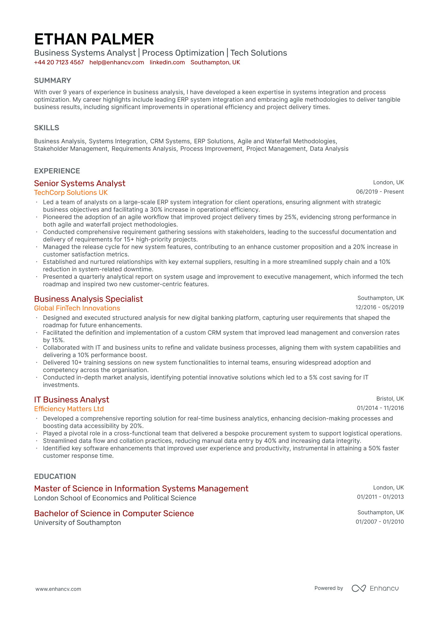 System Analyst CV Examples & Guide for 2025