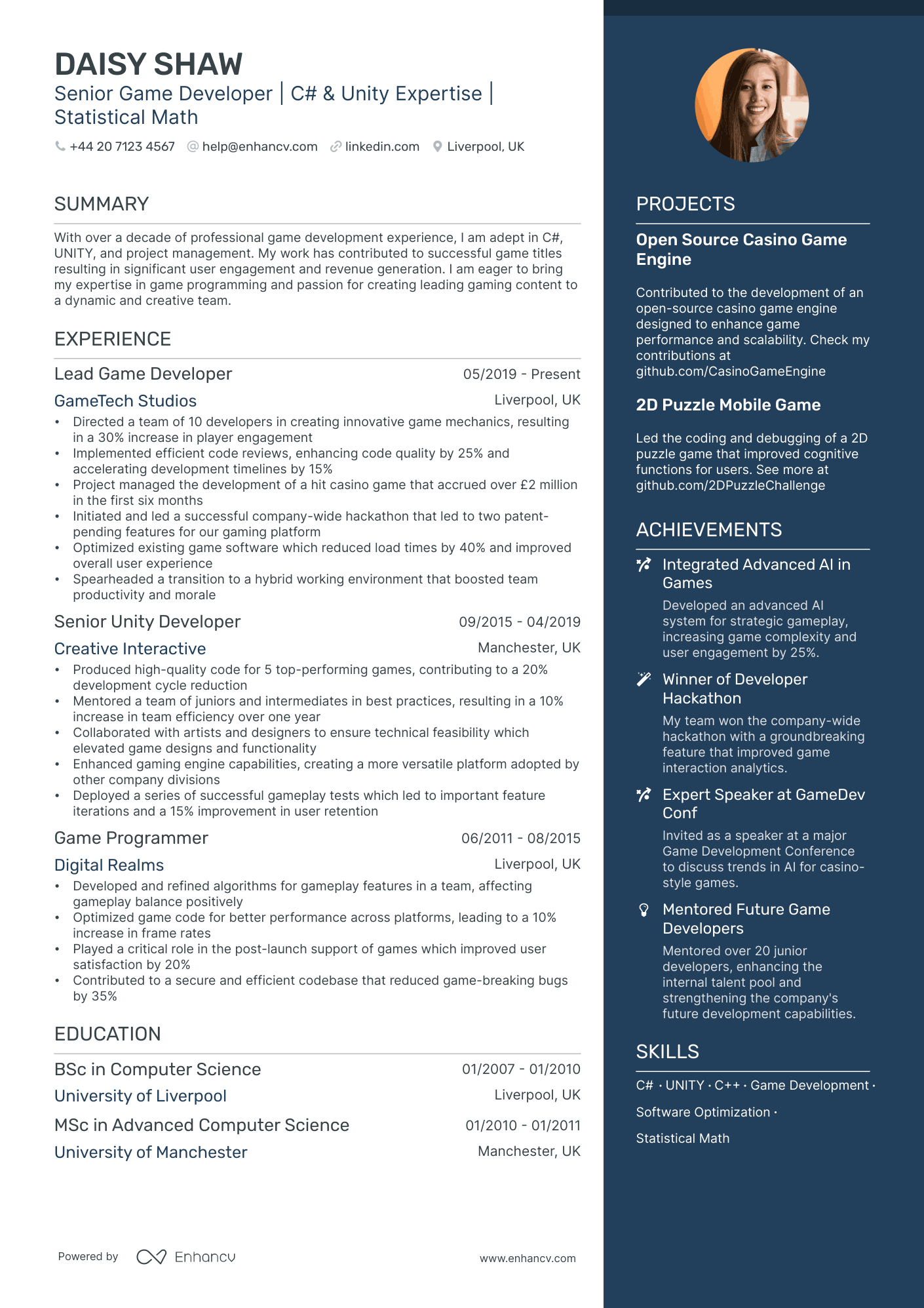 Senior Software Engineer CV Examples & Guide for 2025