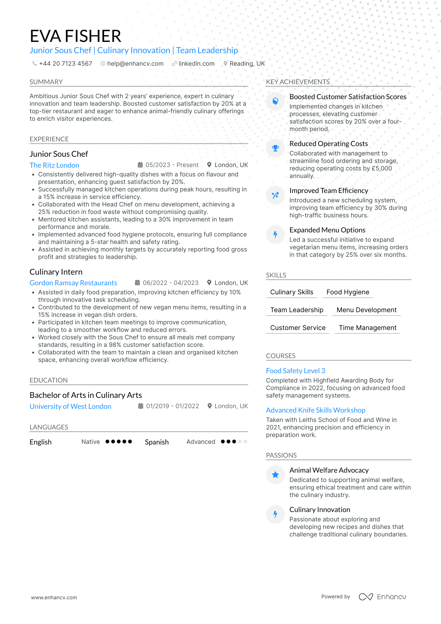 Chef CV Examples & Guide for 2026