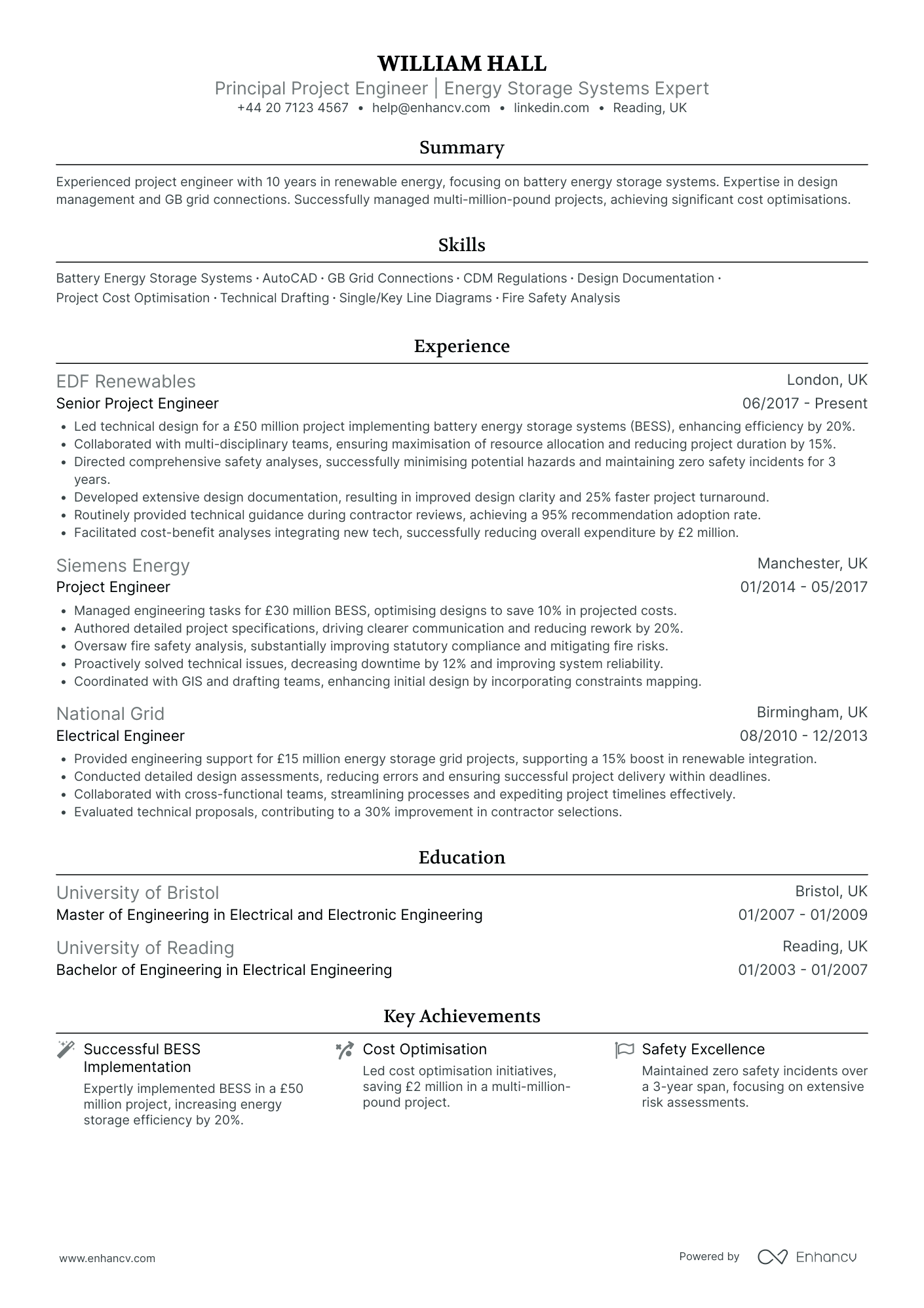 Project Engineer CV Examples & Guide for 2025