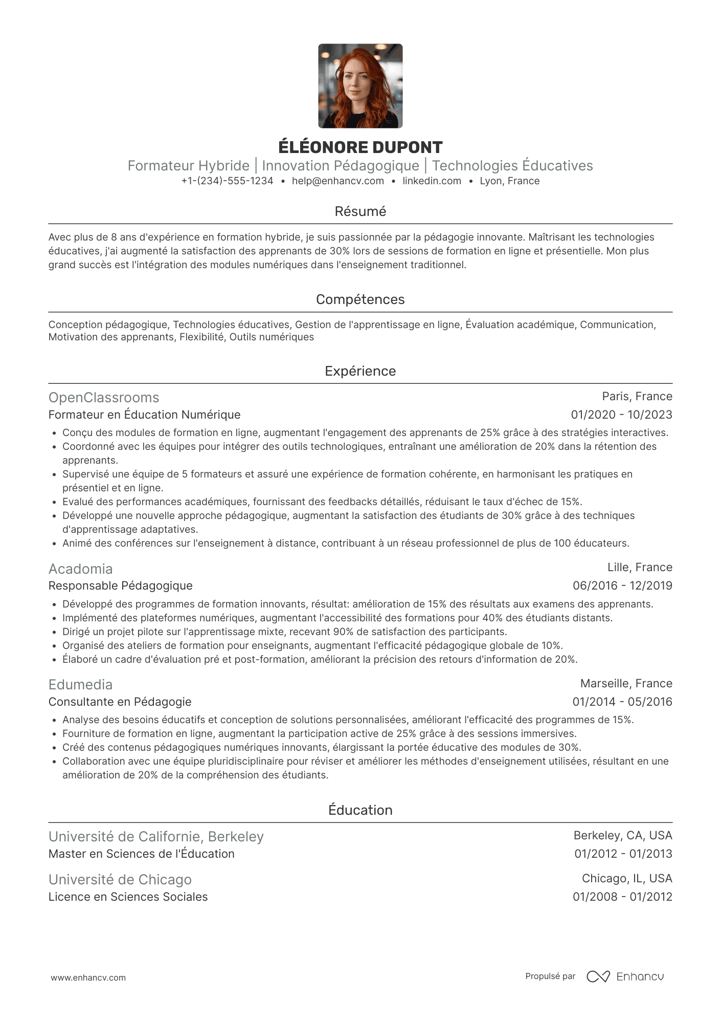 CV de formateur : Télécharger le modèle gratuit en ligne