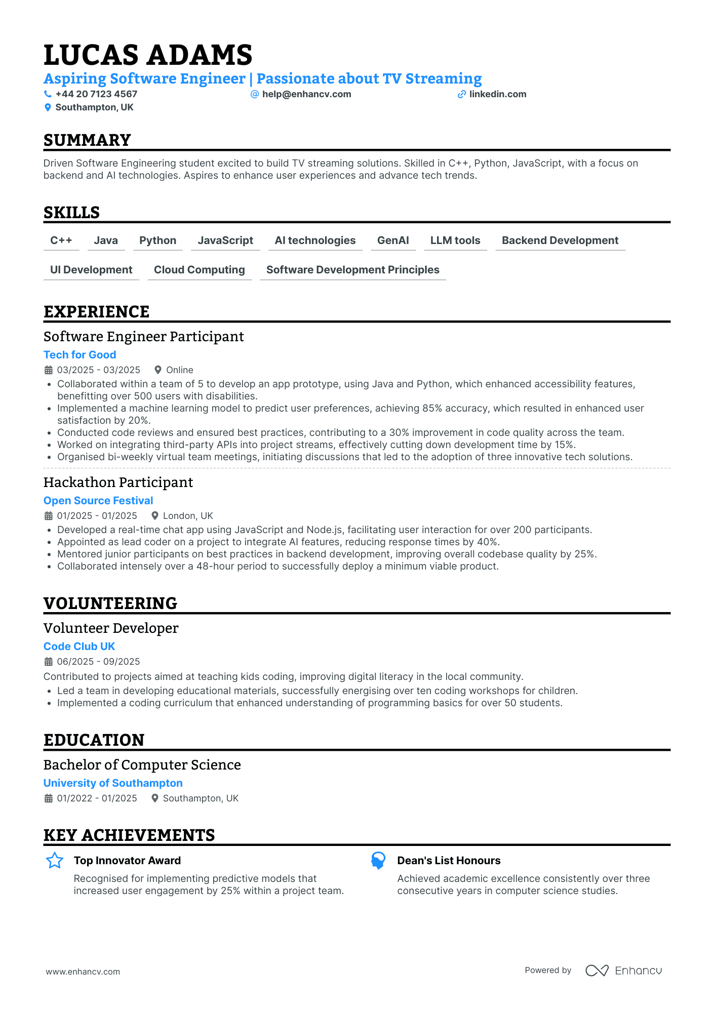 Java Developer CV Examples & Guide for 2025
