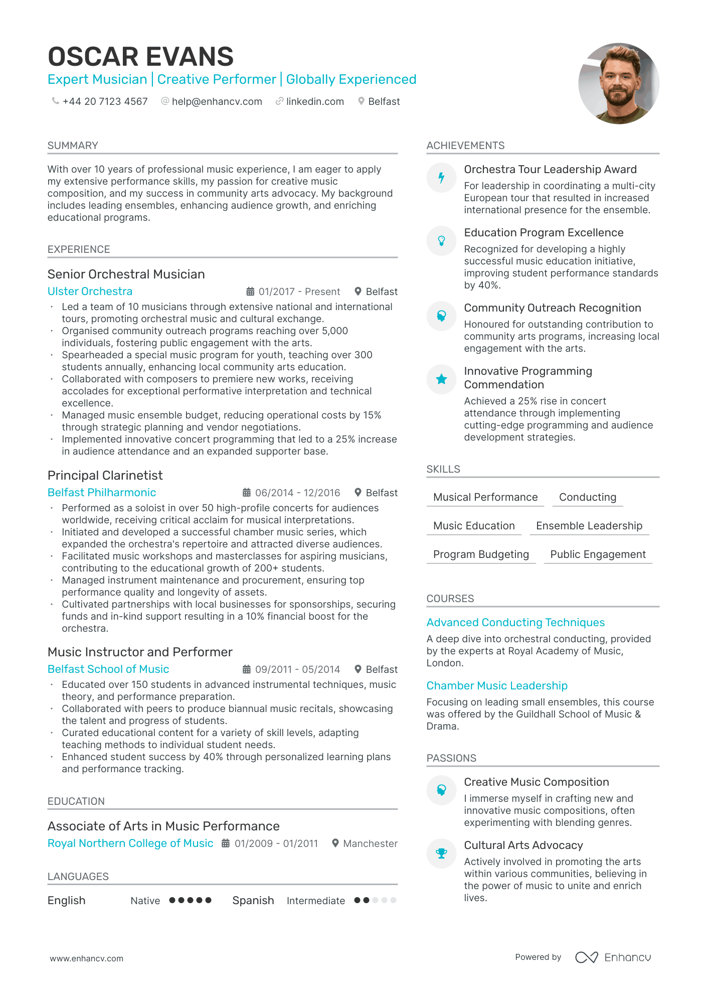 Musician CV Examples & Guide for 2025