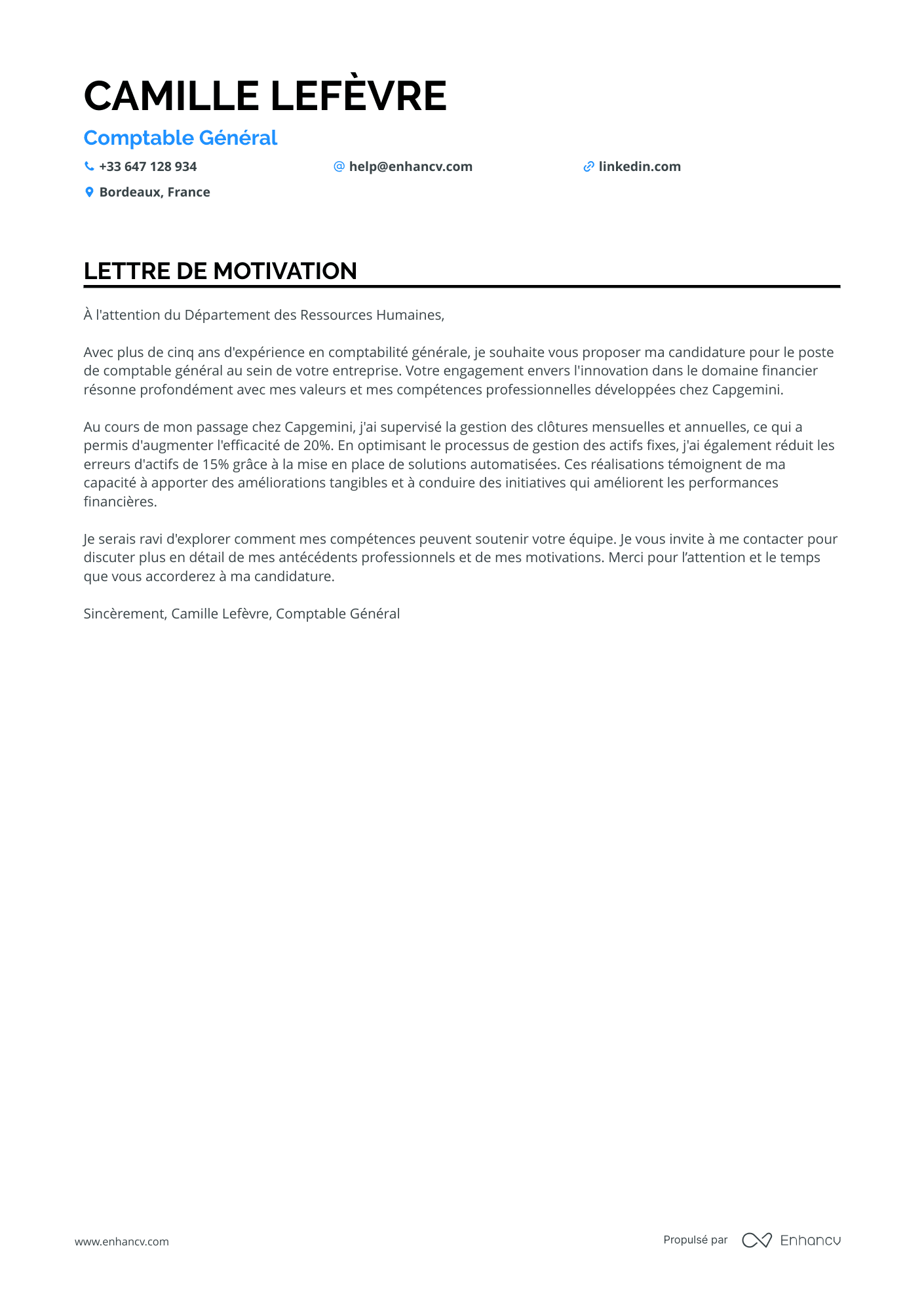 Exemples de Lettre de Motivation pour Comptable en 2026