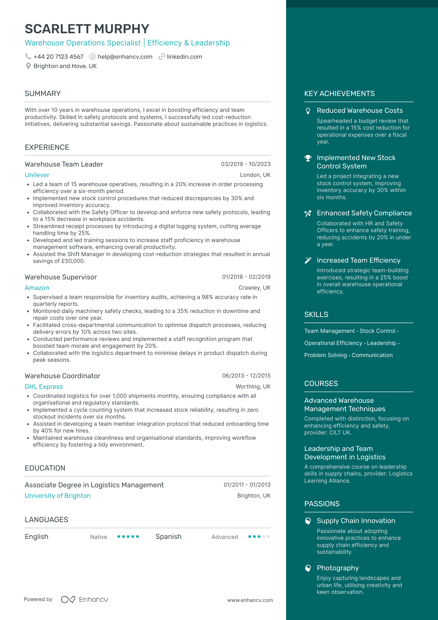 Warehouse CV Examples & Guide for 2026