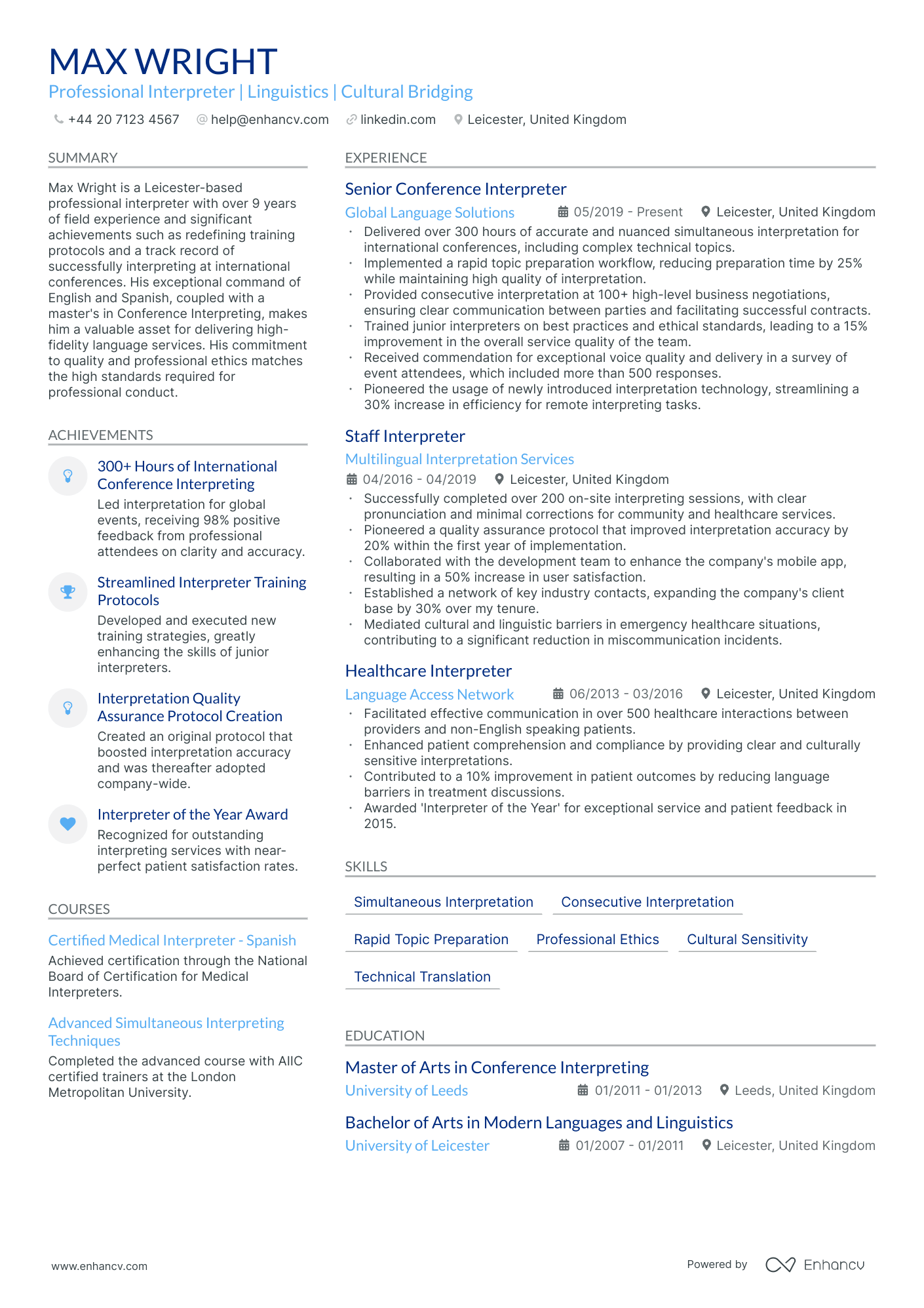 Freelance Translator CV Examples & Guide for 2025