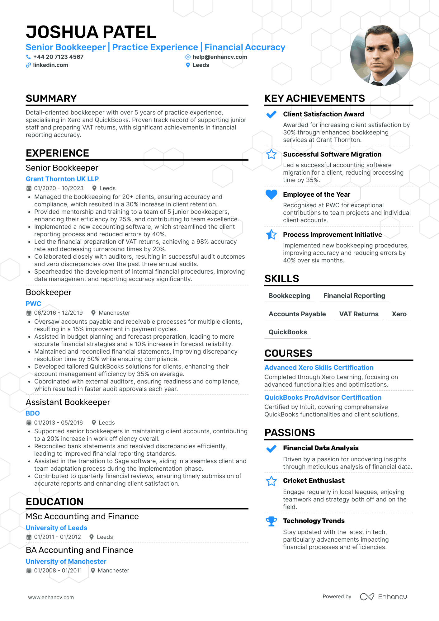 Bookkeeper CV Examples & Guide for 2025