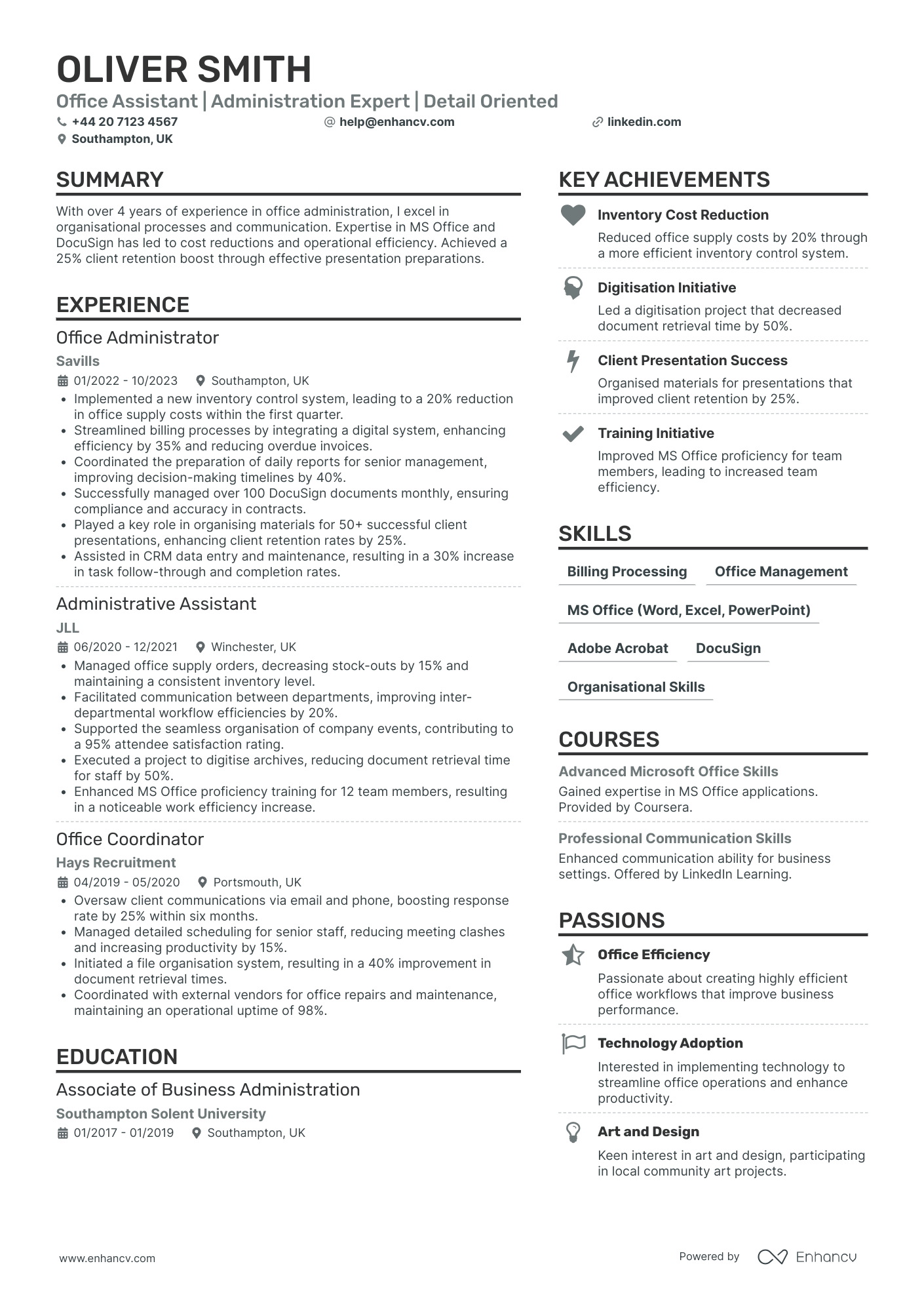 Office Assistant CV Examples & Guide for 2026