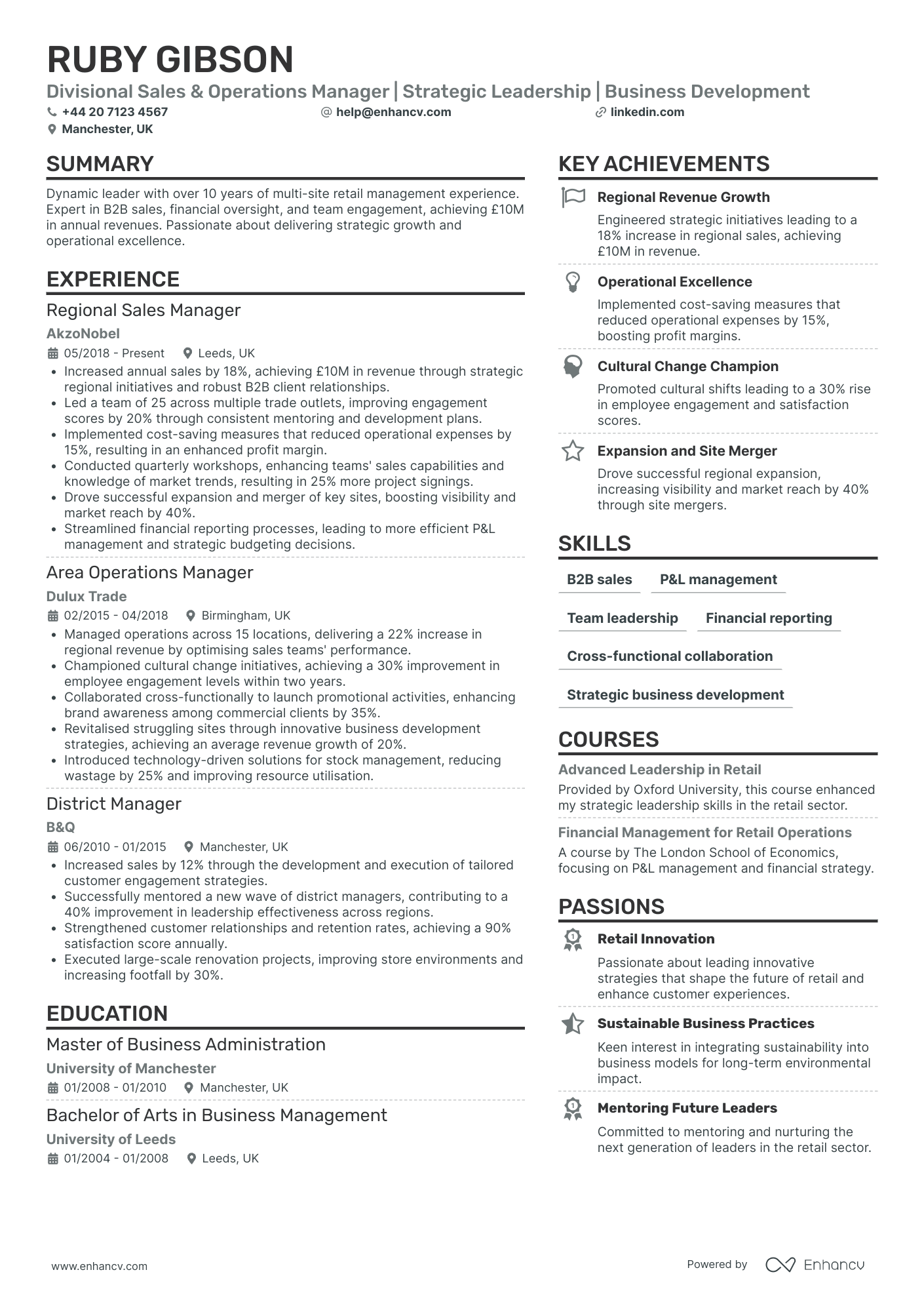 Sales Manager CV Examples & Guide for 2026